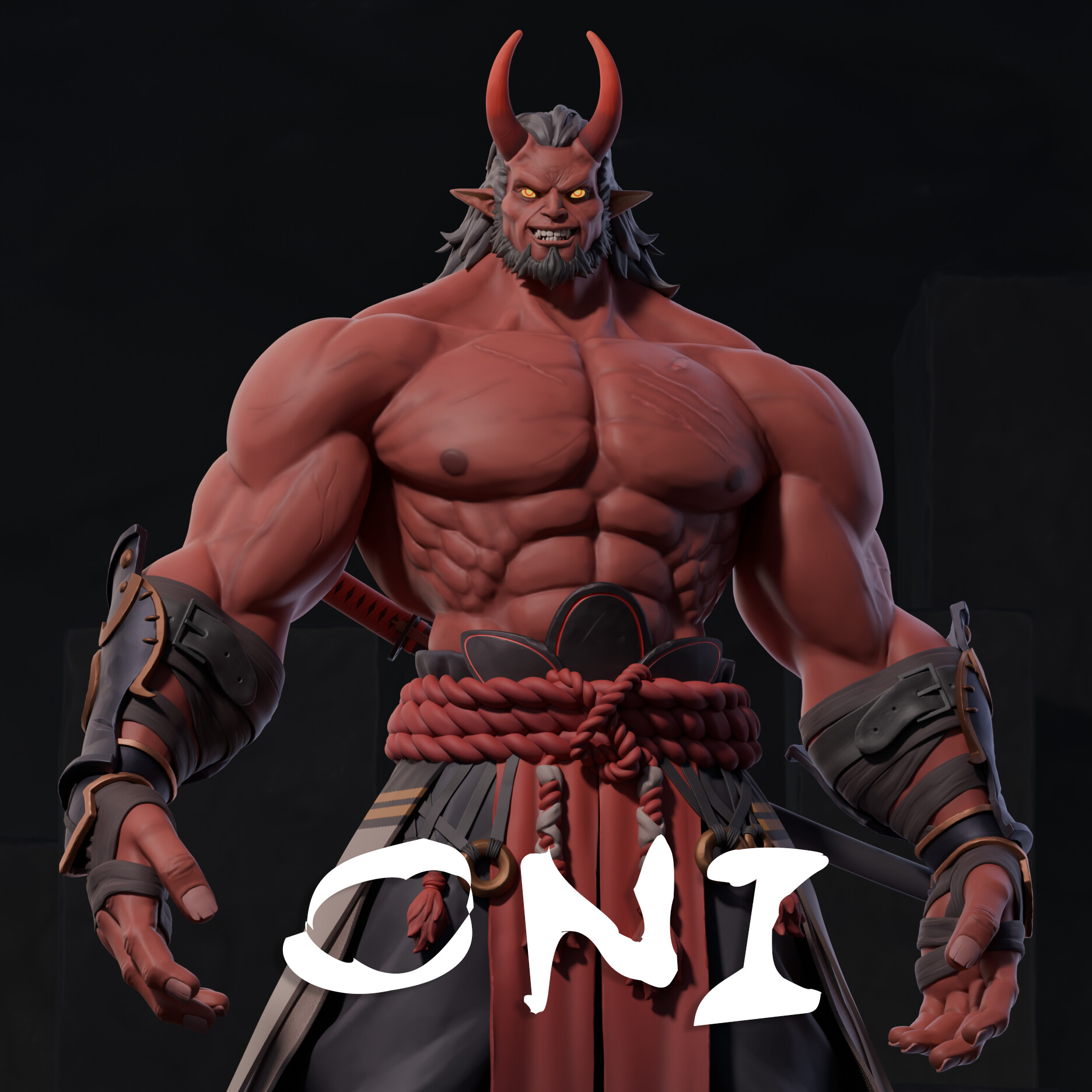 ArtStation - Oni Warlord — High-Poly Character Sculpt
