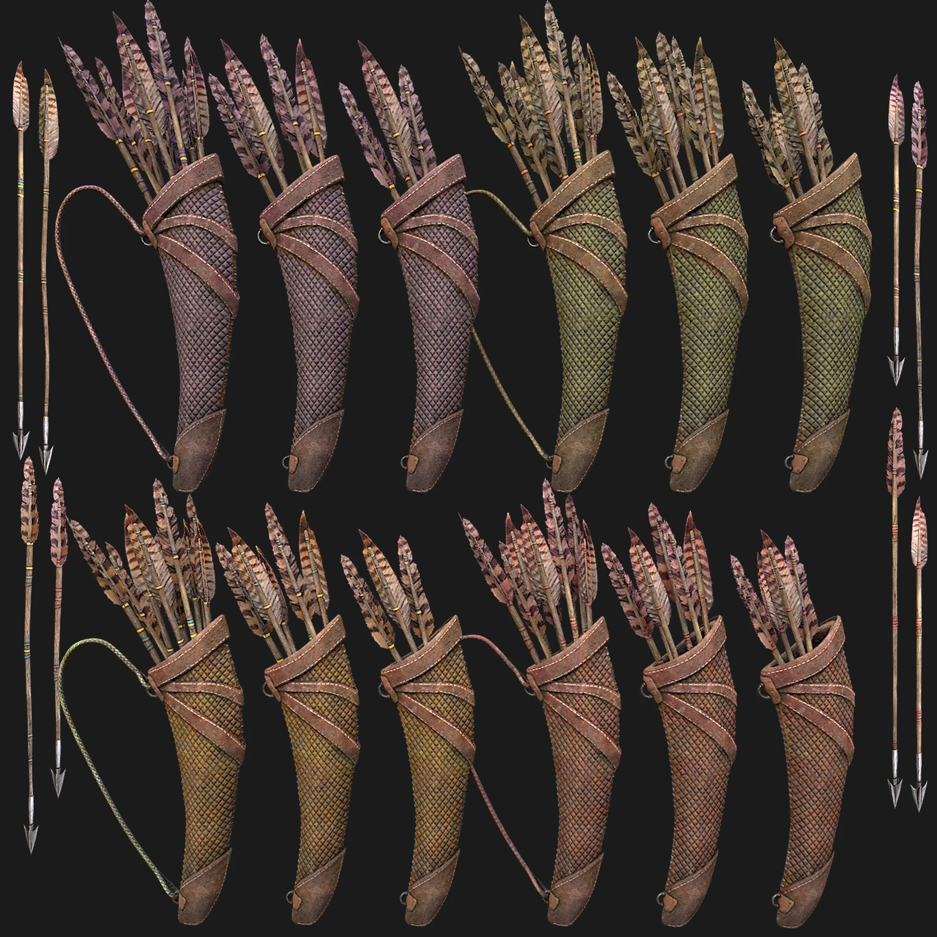 ArtStation - Quiver Archer Crossbowman Set Medieval equipment