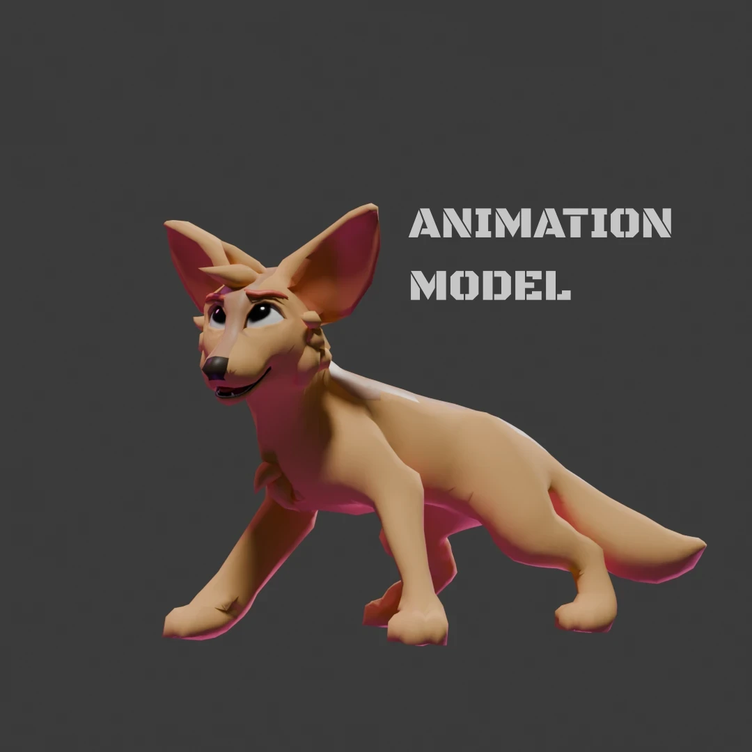 ArtStation - Pixel the fennec fox - 3D animated model