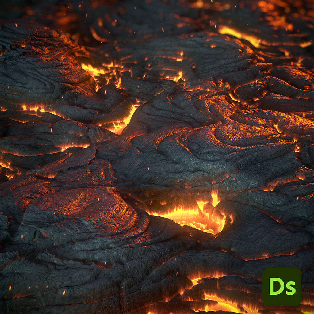 ArtStation - Procedural lava material