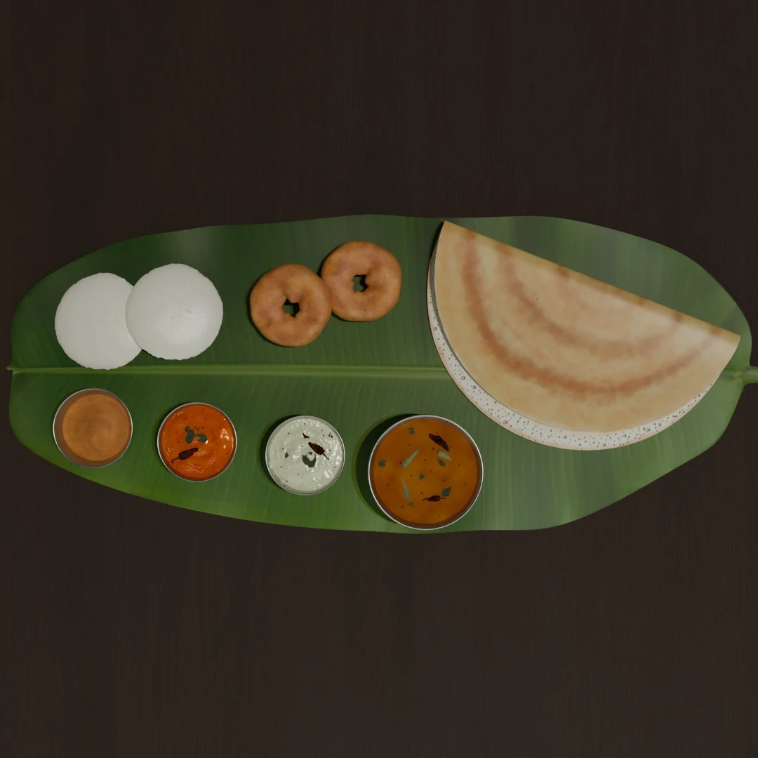 ArtStation - Virtual Tiffin- South Indian Dosa Platter in 3d