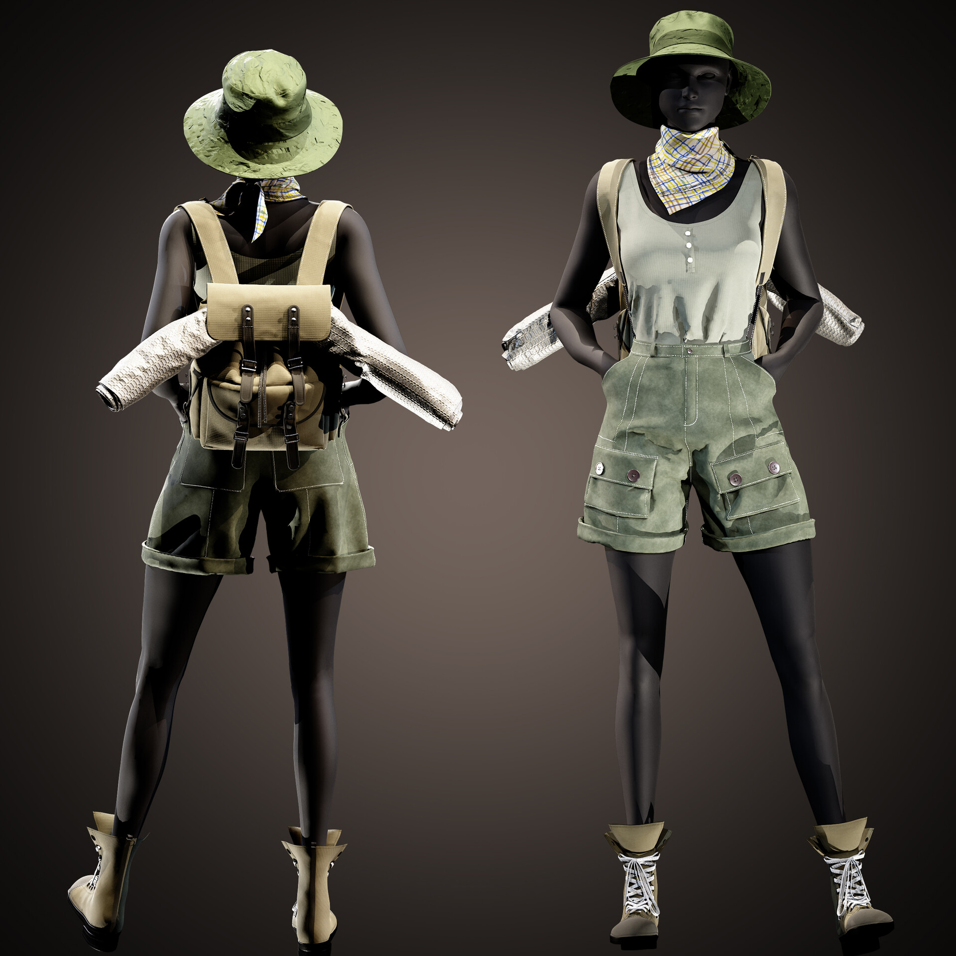 ArtStation - Women's survival adventure outfit