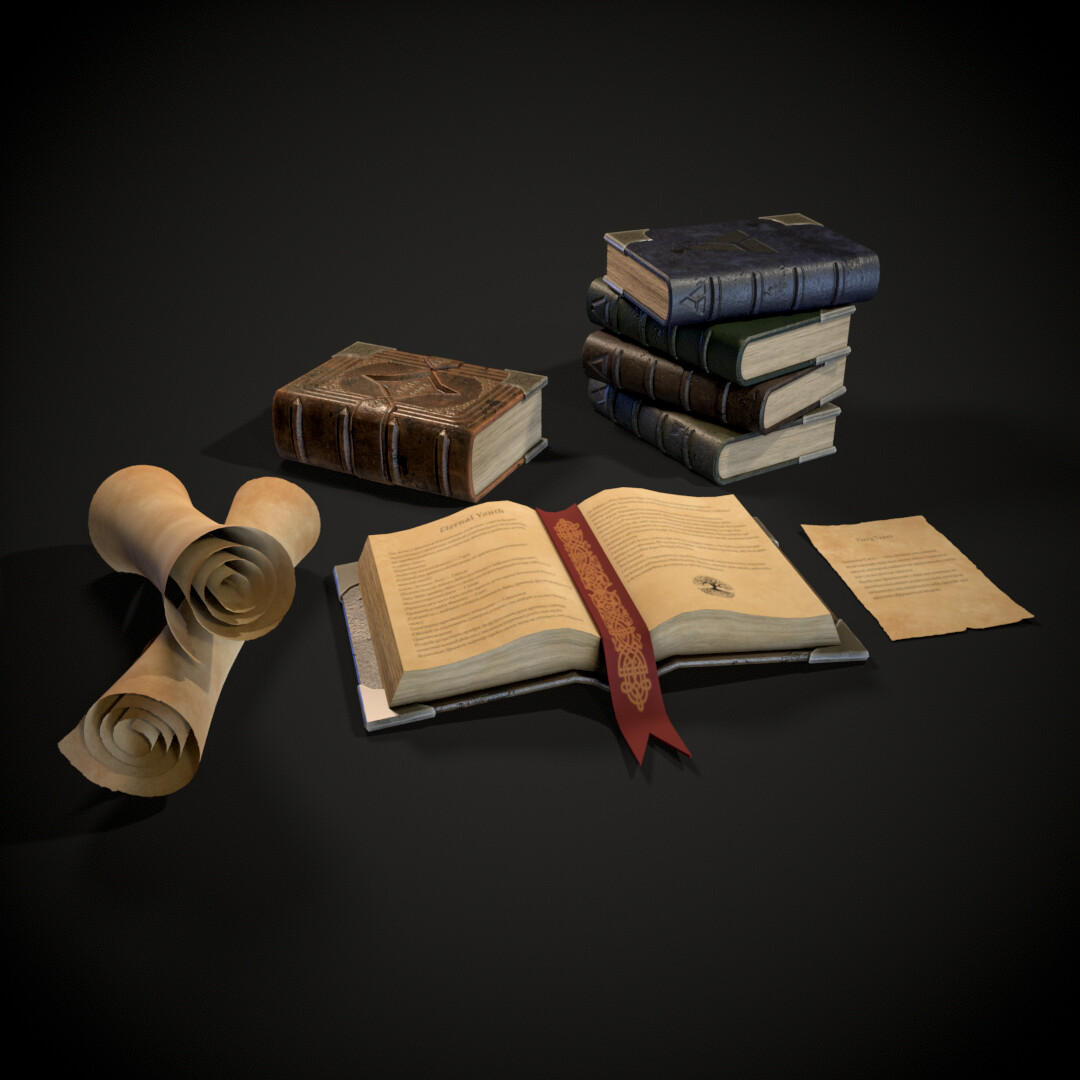 ArtStation - 3d book set