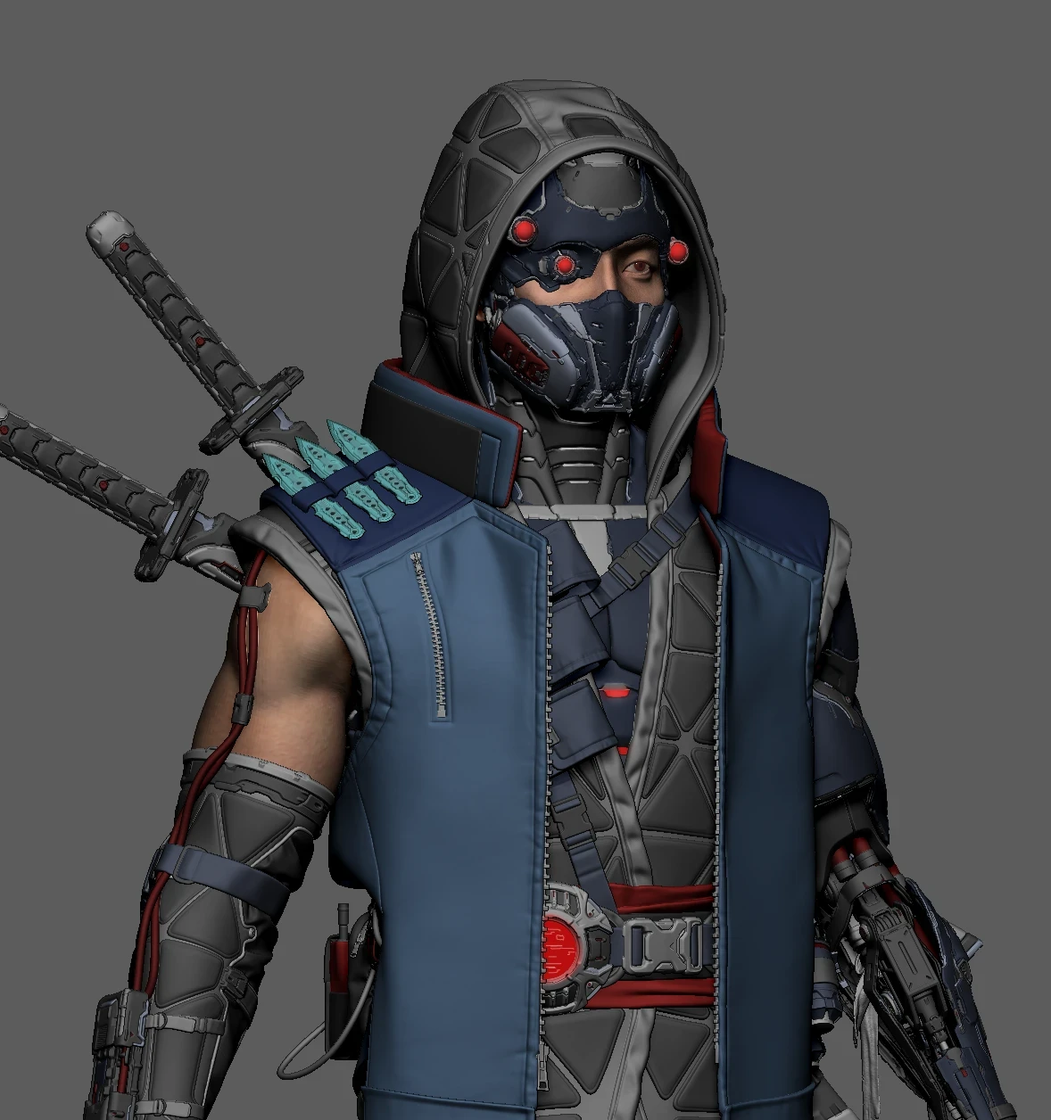 ArtStation - Sci-fi Shinobi WIP