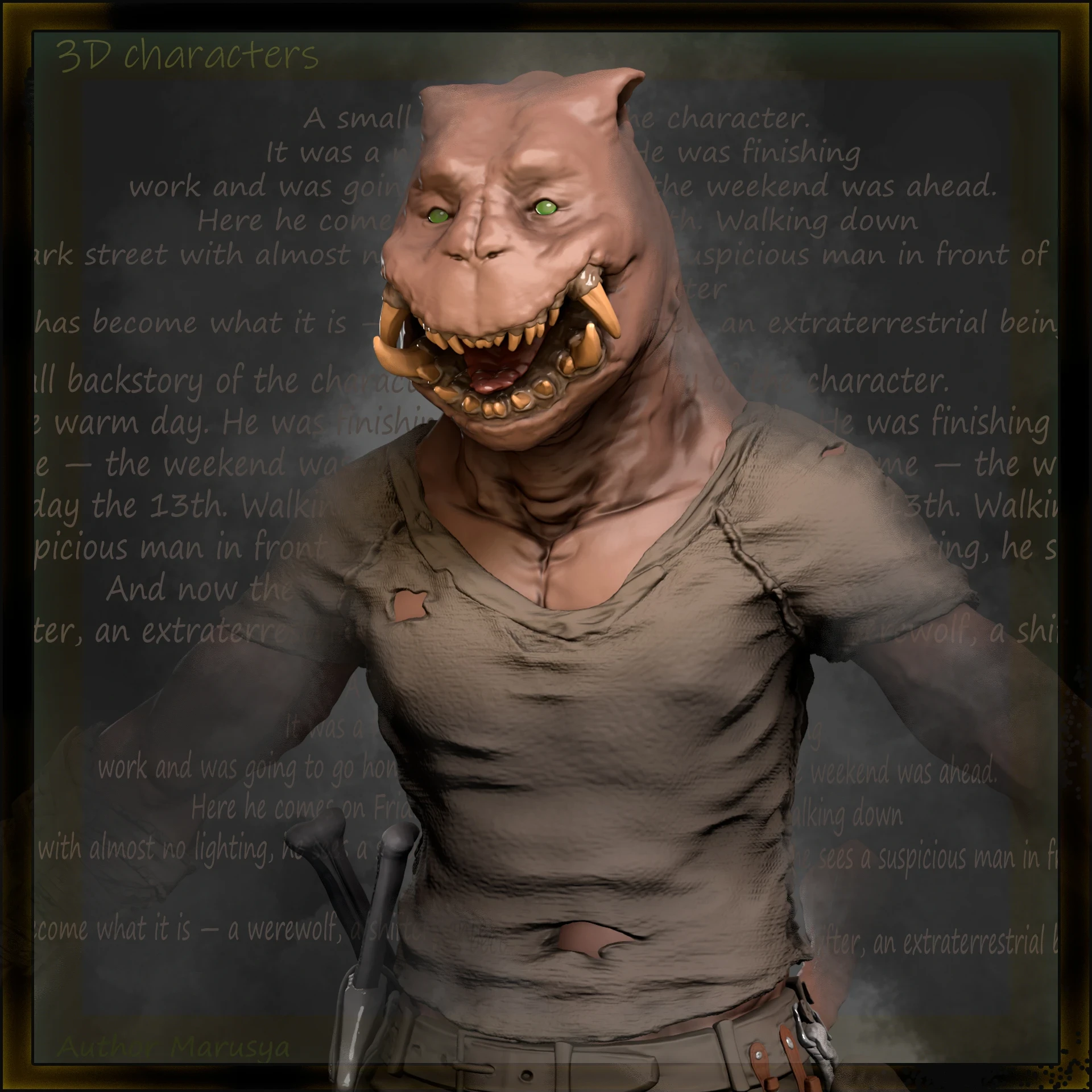 ArtStation - Werewolf or shifter.