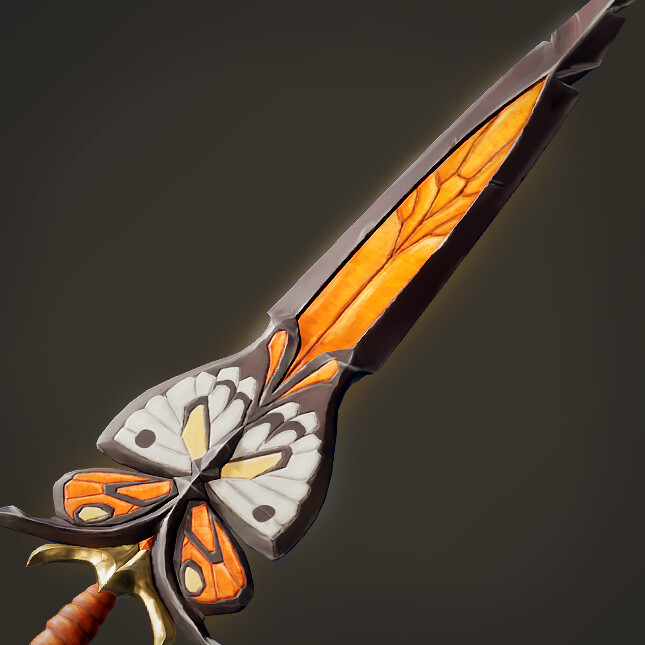 ArtStation - Handpainted Butterfly Sword
