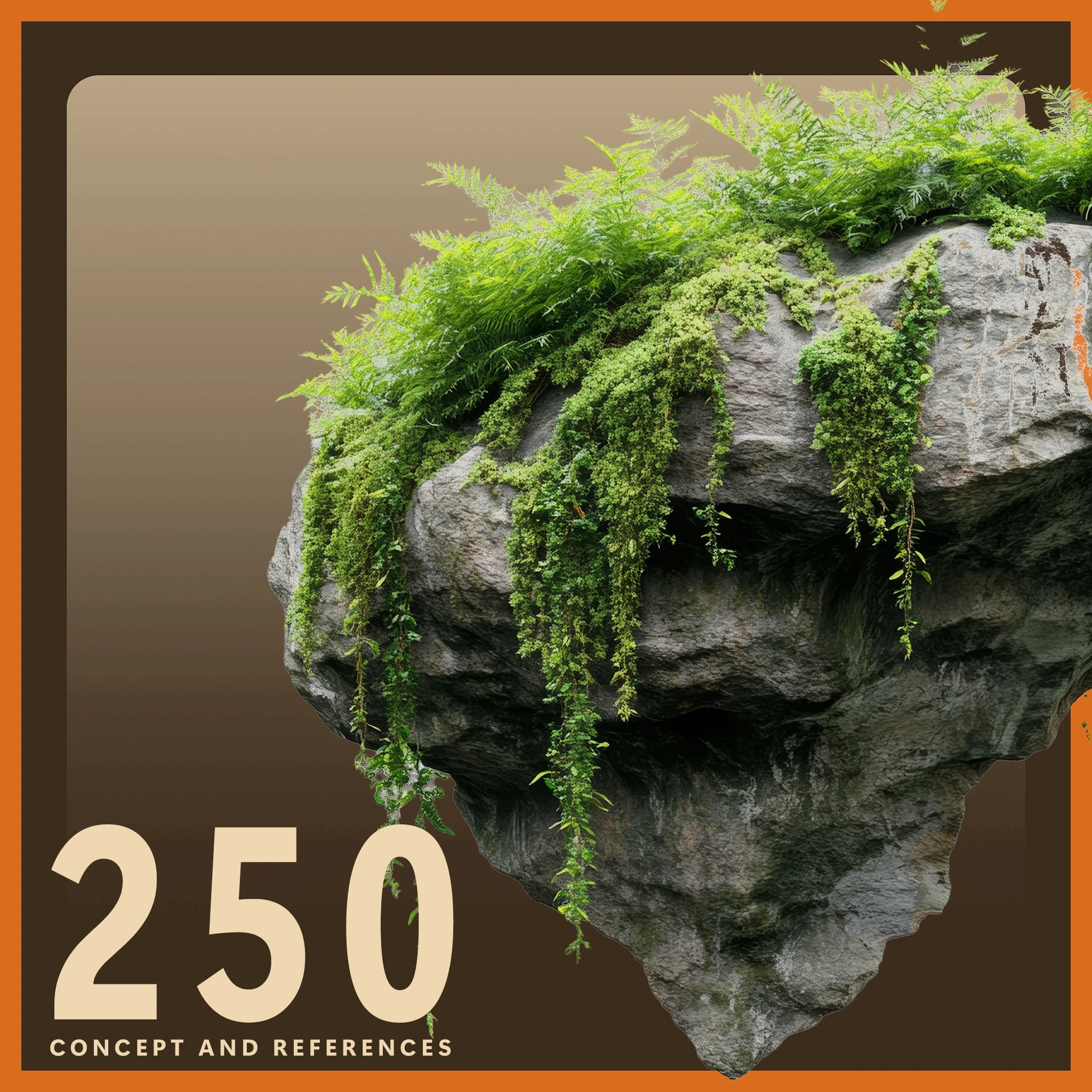 ArtStation - 250 Rock Cliffside with Hanging Foliage Concept and Reference