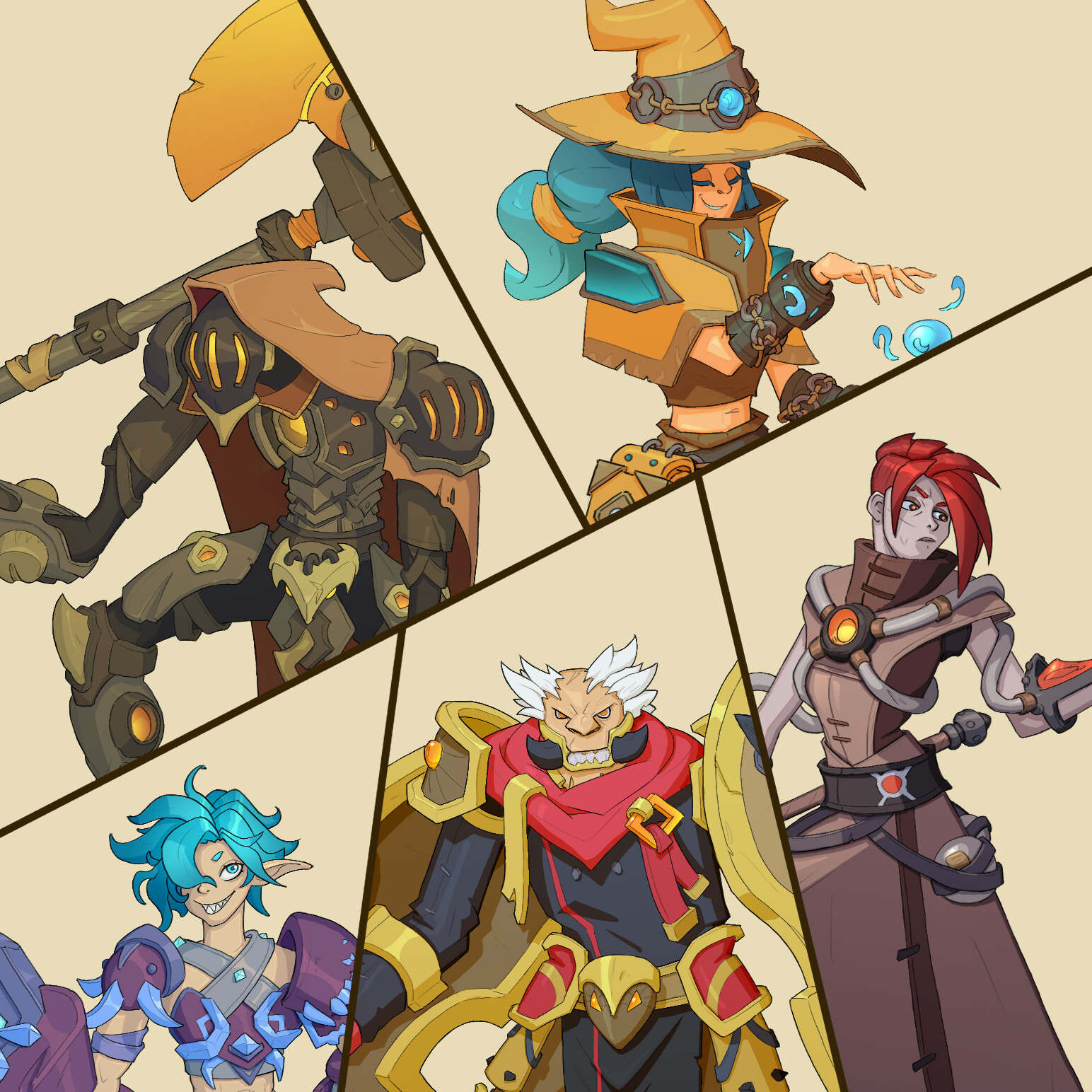 ArtStation - Five characters of different classes
