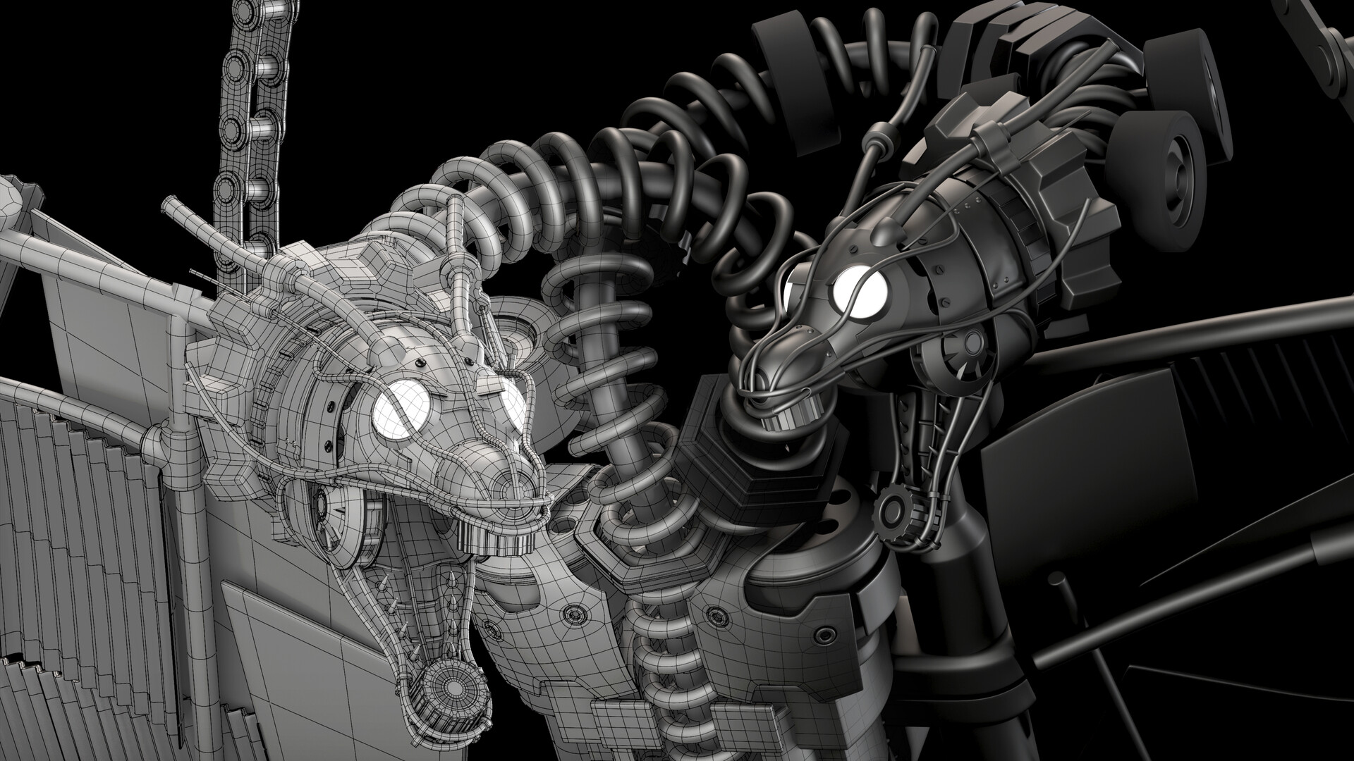 ArtStation - Scrap Twin Dragon - 3D Creature Model