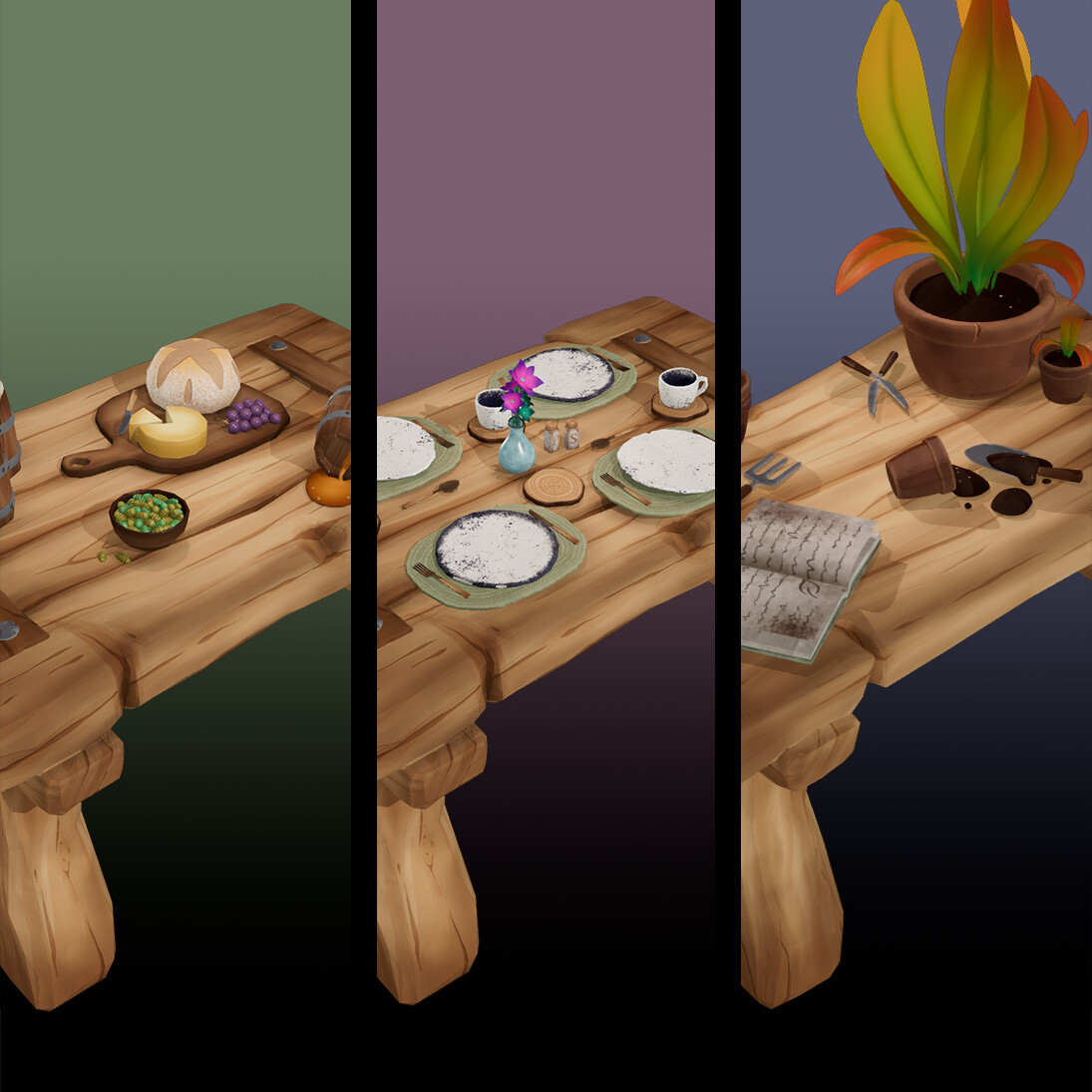 ArtStation - Stylised table settings
