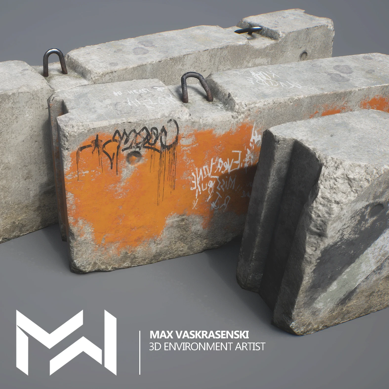 ArtStation - Concrete road block