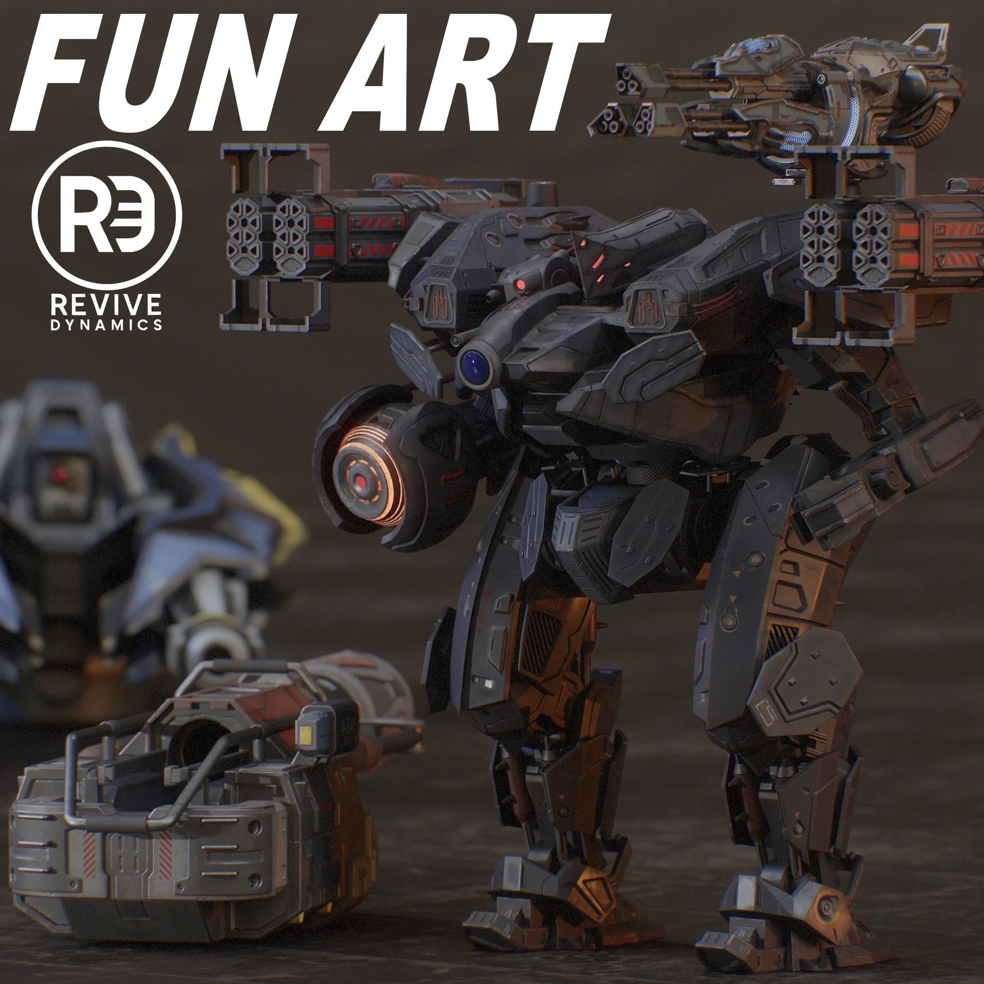 ArtStation - Sci-Fi FUN ART Weapons and Mehca | Sci-Fi Interior