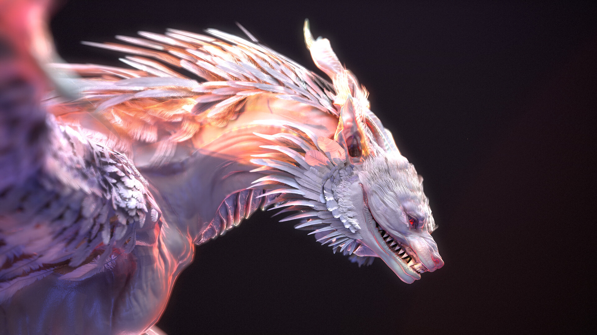 ArtStation - White-Wolf Dragon