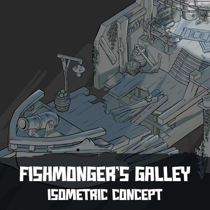 ArtStation - Fishmonger’s Galley | Isometric Environment