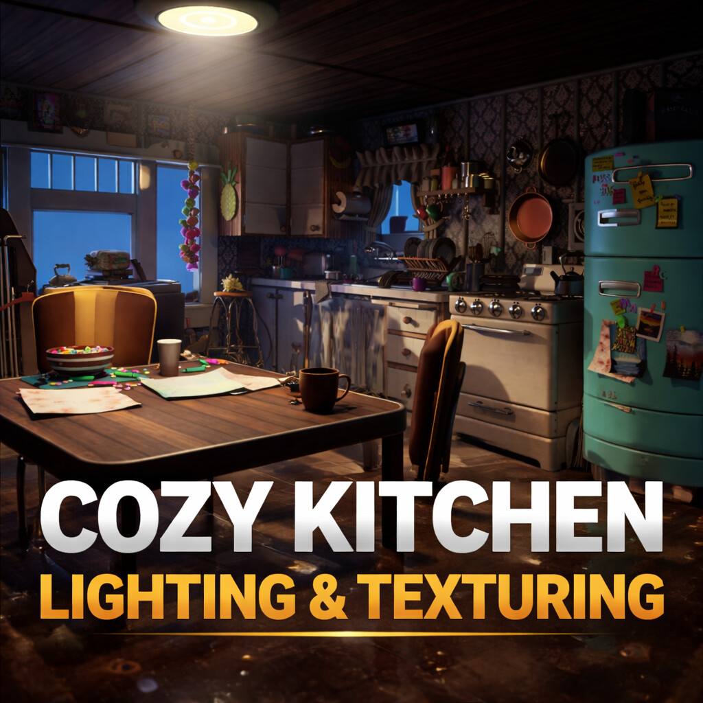 ArtStation - Cozy Kitchen Interior – Lighting & Look Development