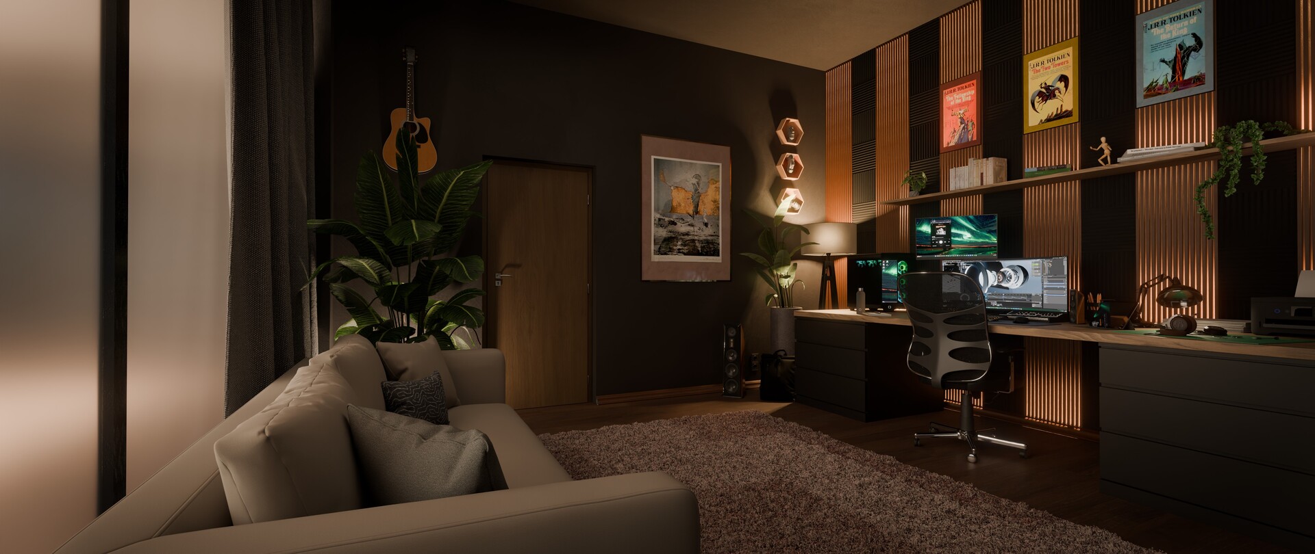 ArtStation - Home Office - Interior Visualization