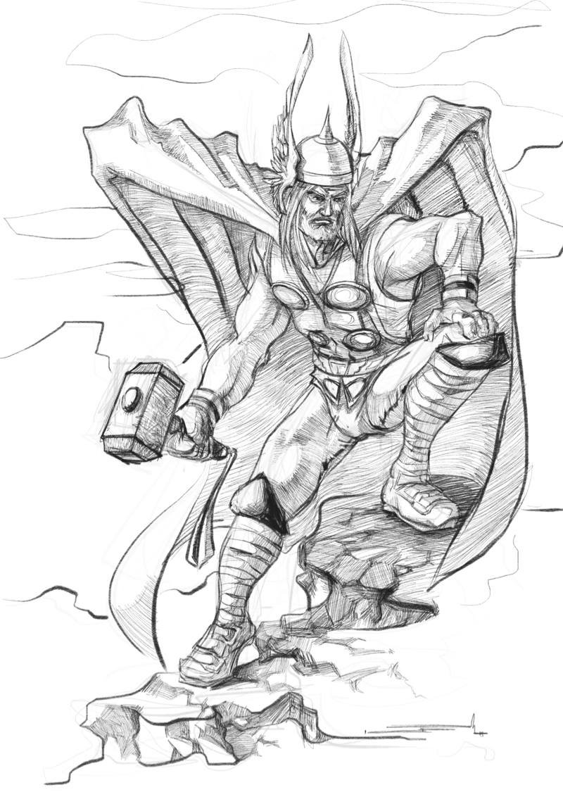 ArtStation - thor sketch