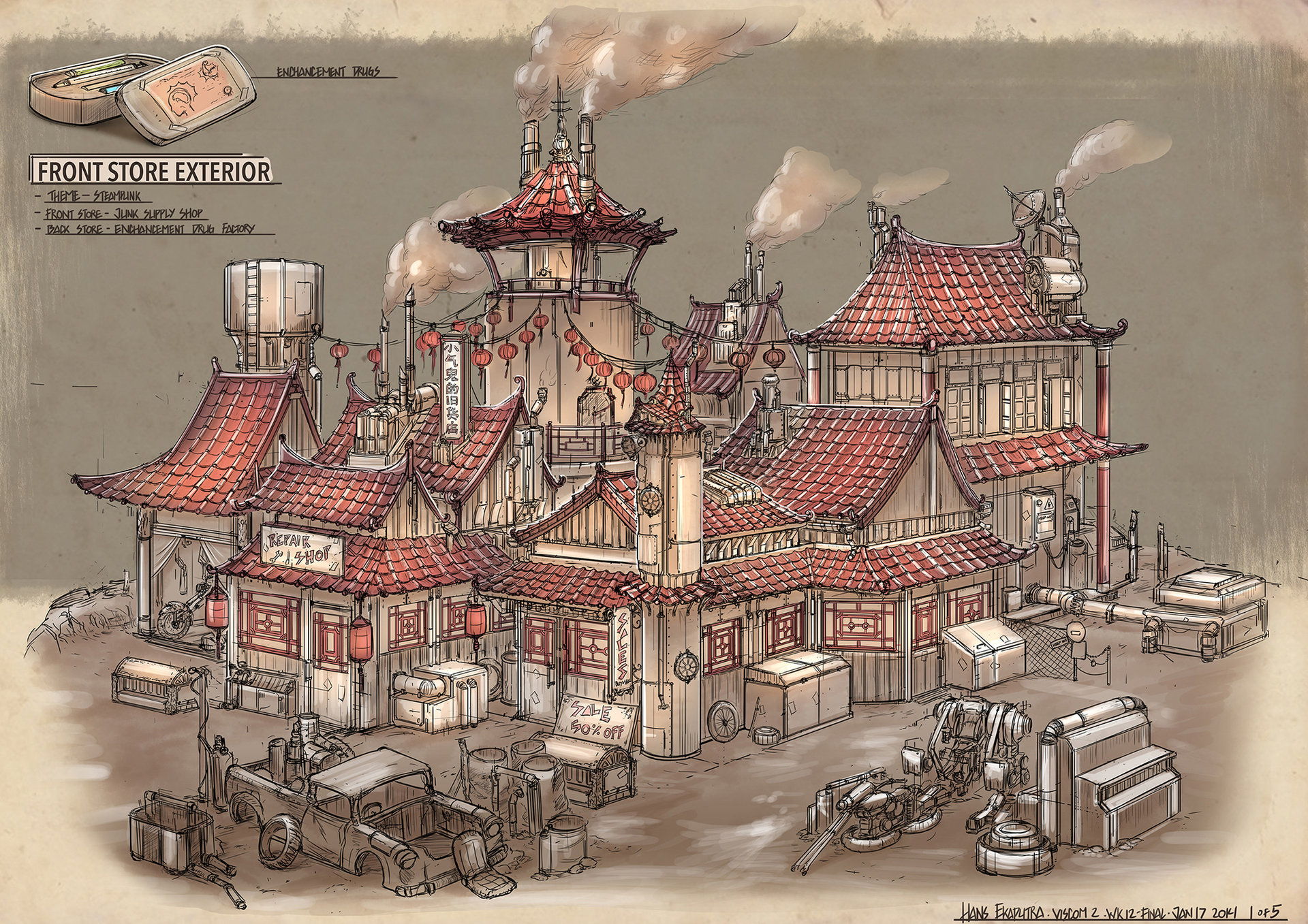 ArtStation - Enhancement Drug Factory - Front Store Exterior