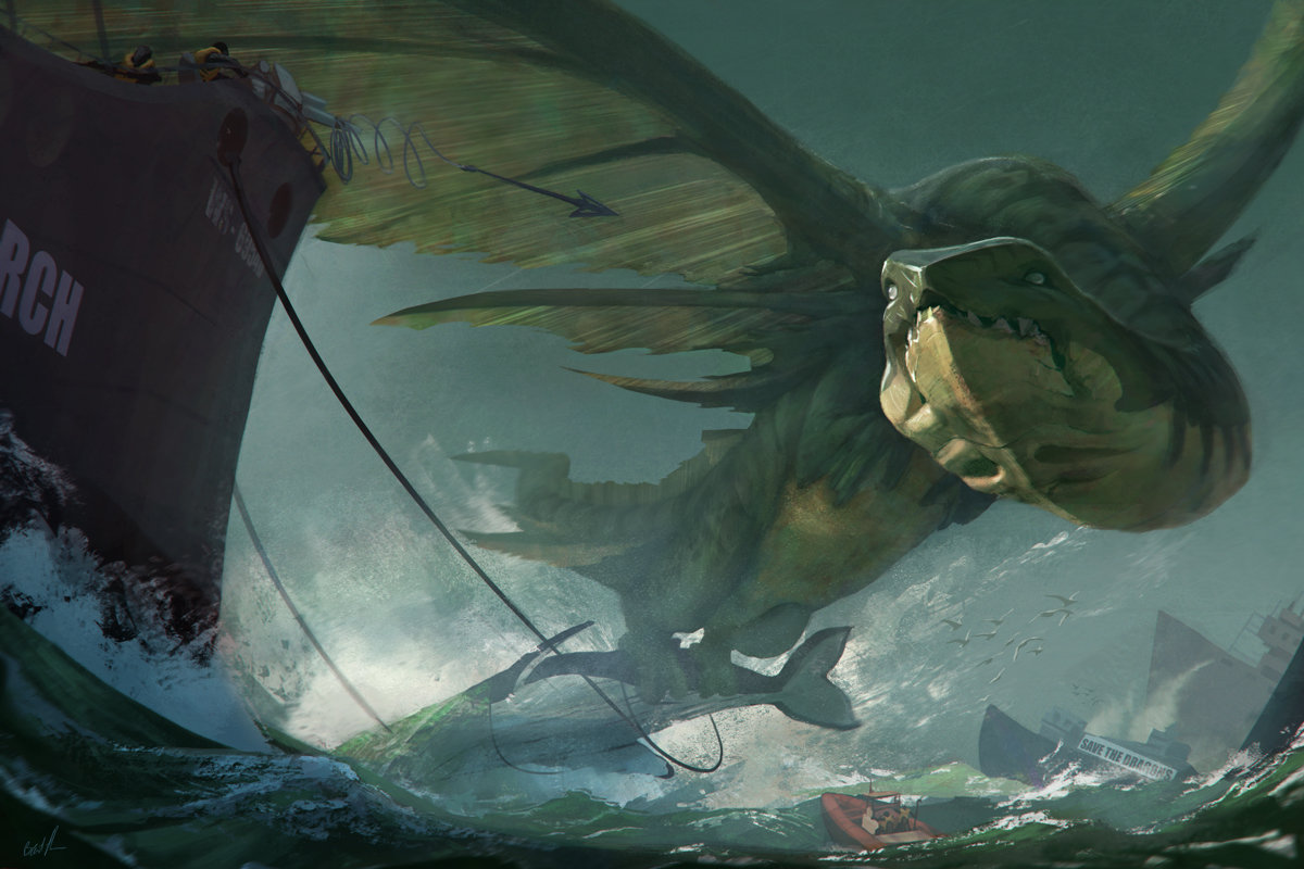 ArtStation - Deep Sea Dragon Huntin'