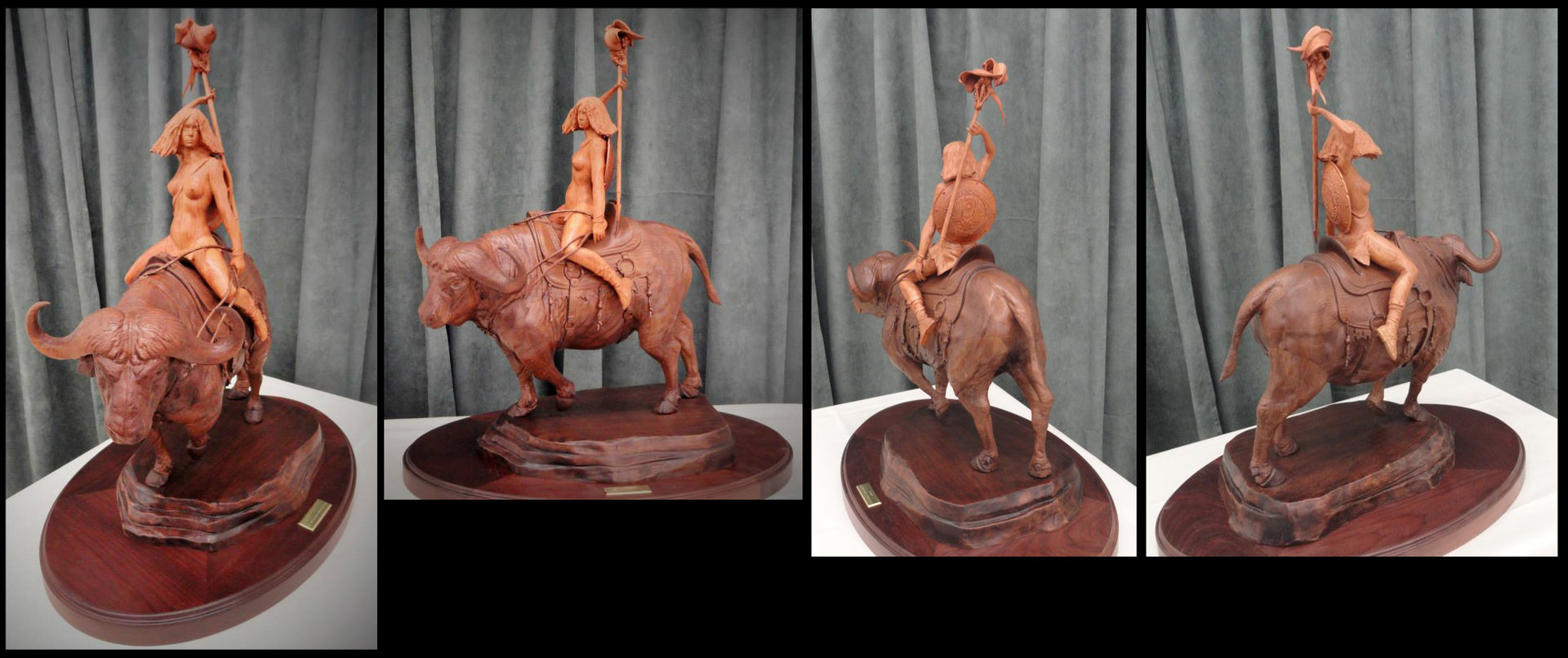 ArtStation - Dawn - 3d print on wood by Camcraft 3d, based on a digital sculpture of mine.