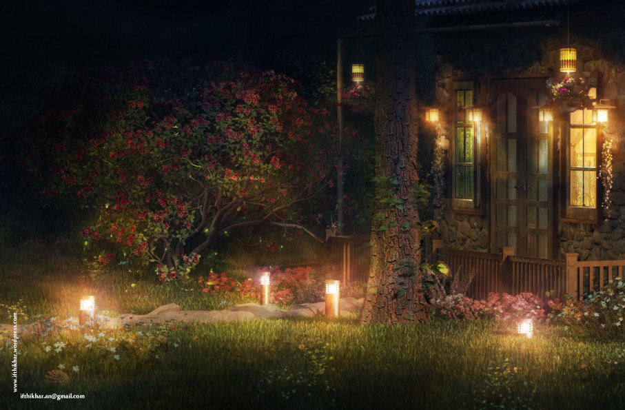 Ifthikhar Abdul nasser - The FireFly Cottage - 3dsmax Vray - Case study.
