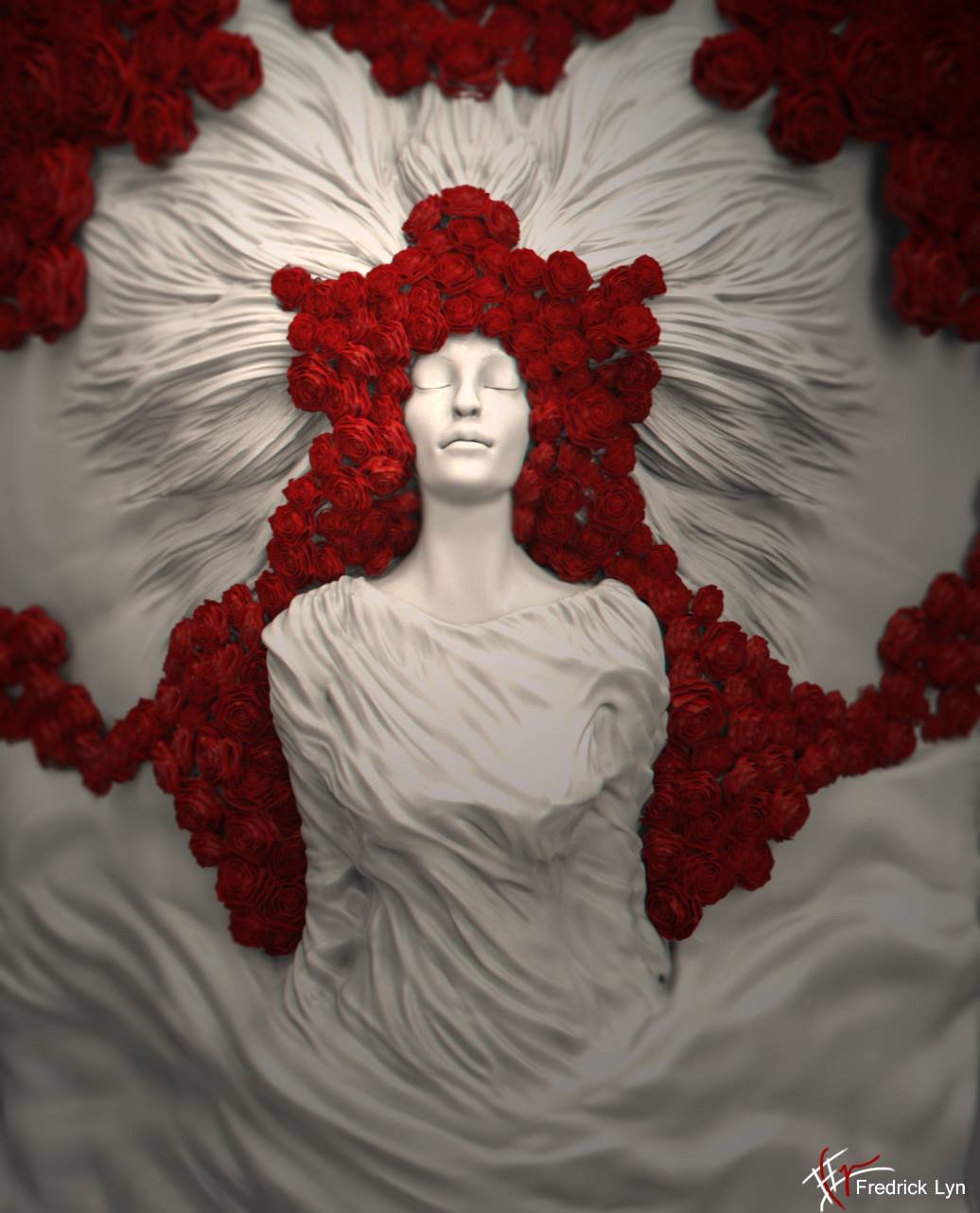 ArtStation - Woman in roses