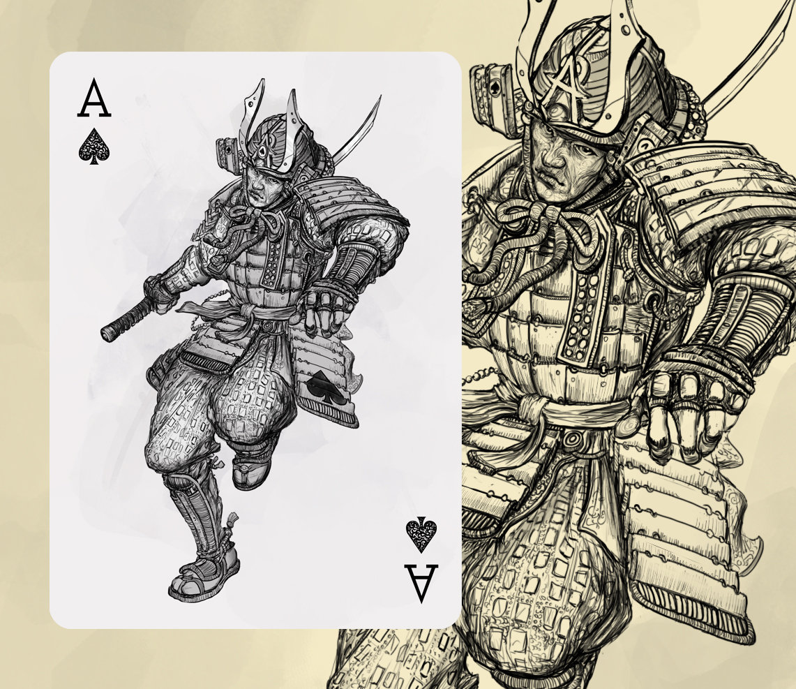 Sergey Gudz - Custom ninja and samurai playing cards