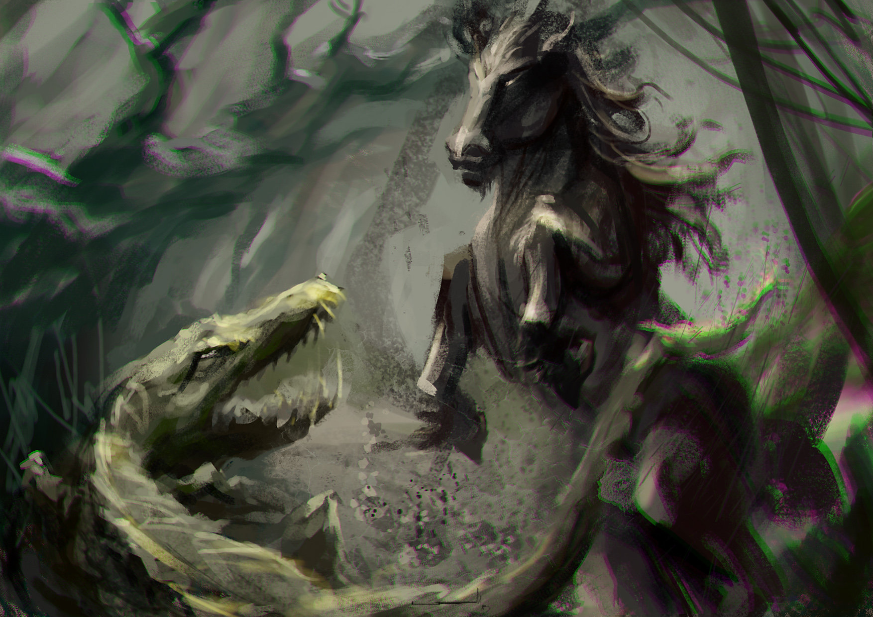 ArtStation - Horse Lord - Swamp Encounter