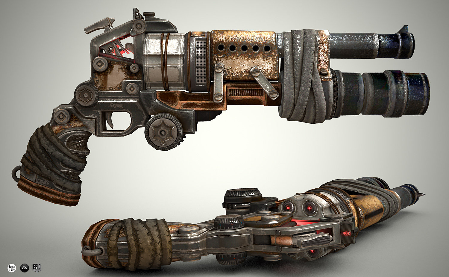 ArtStation - Bulletstorm, low poly pistol model.