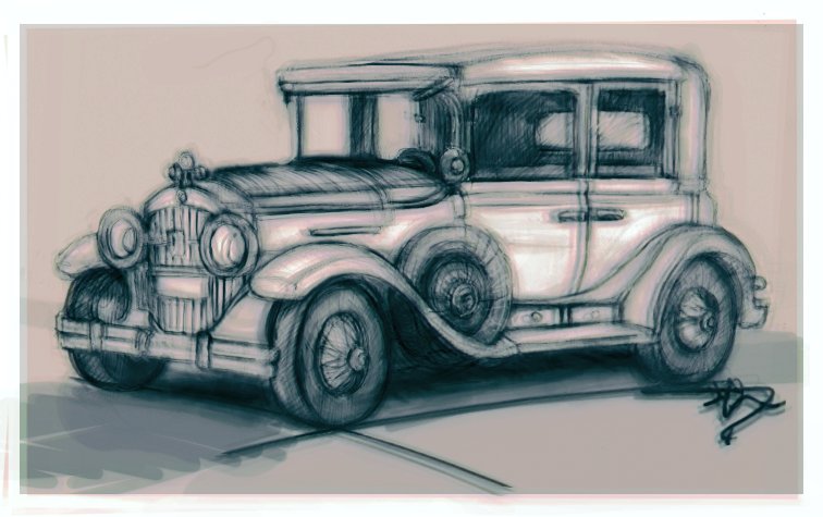 ArtStation - 1920's Car Sketch