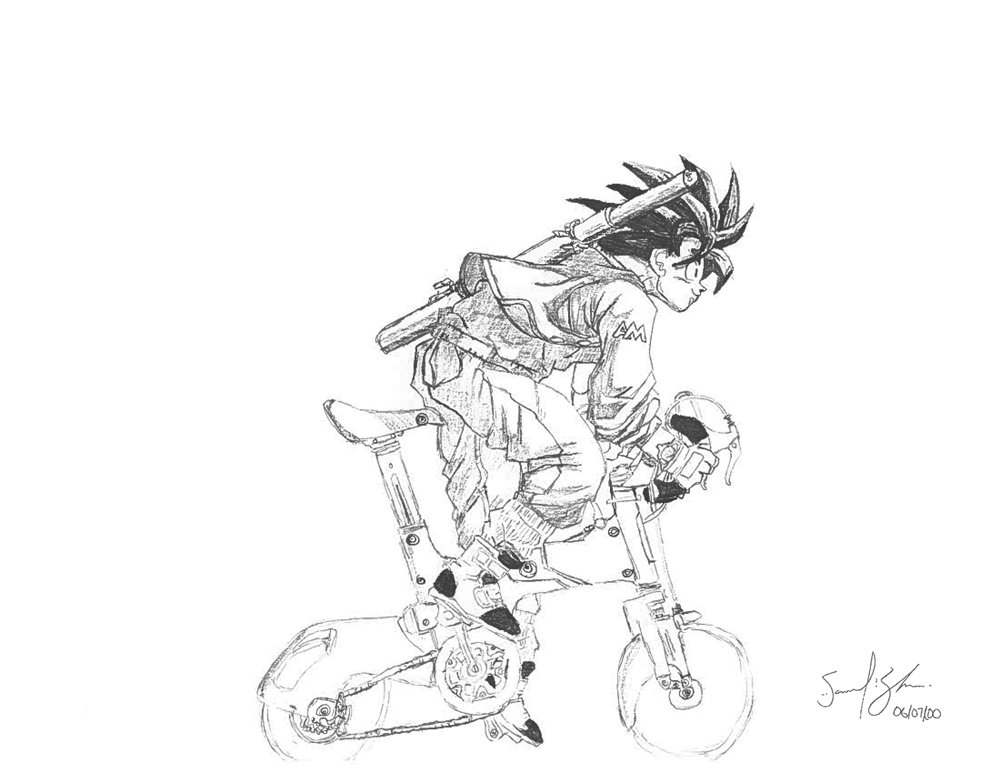 ArtStation - Goku on the bike