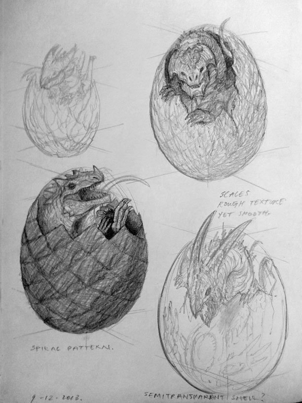 dragon egg hatching drawing