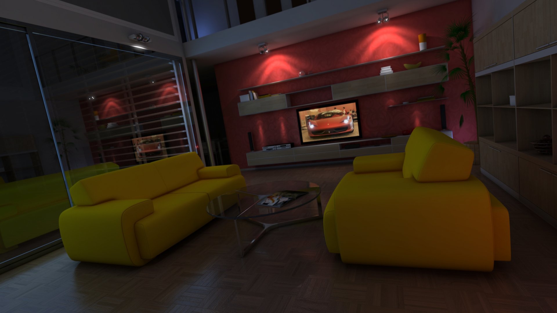 ArtStation - Night Shot Living Room