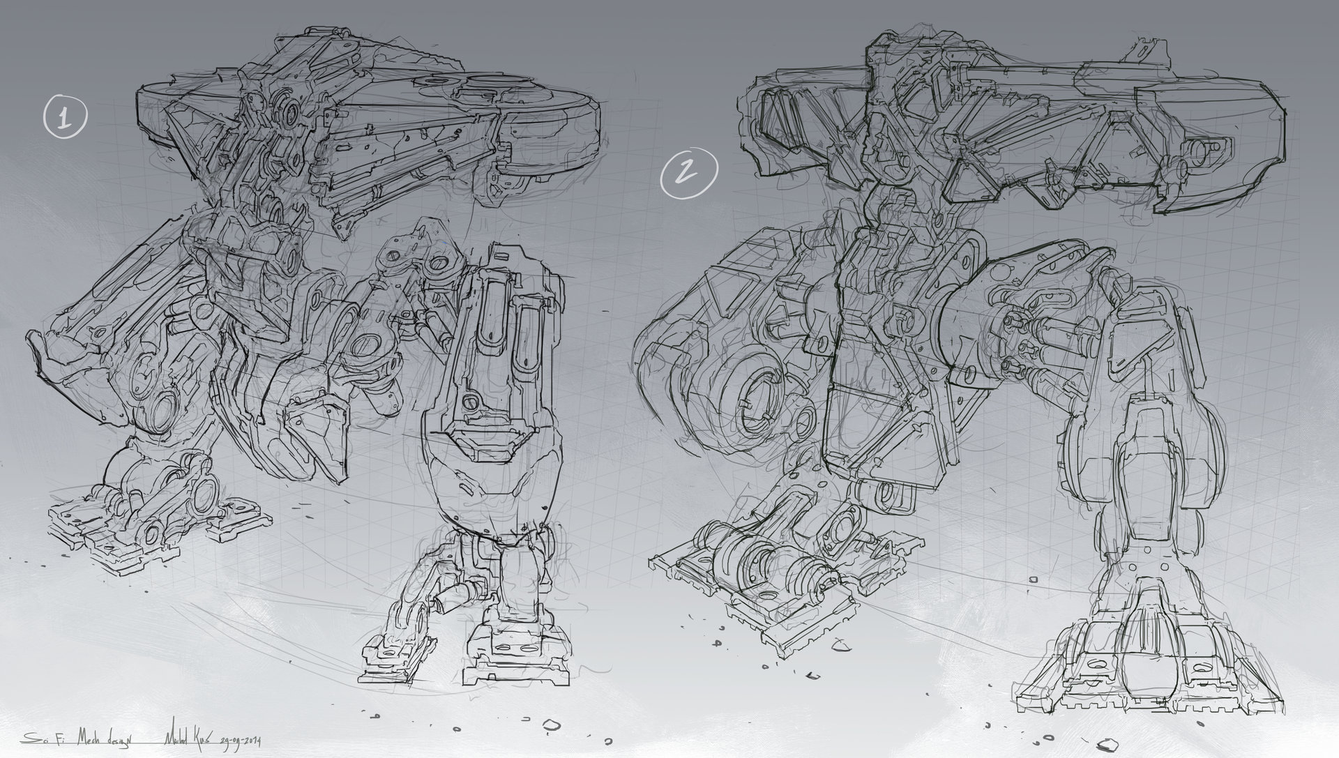 ArtStation - Titan mech sketches