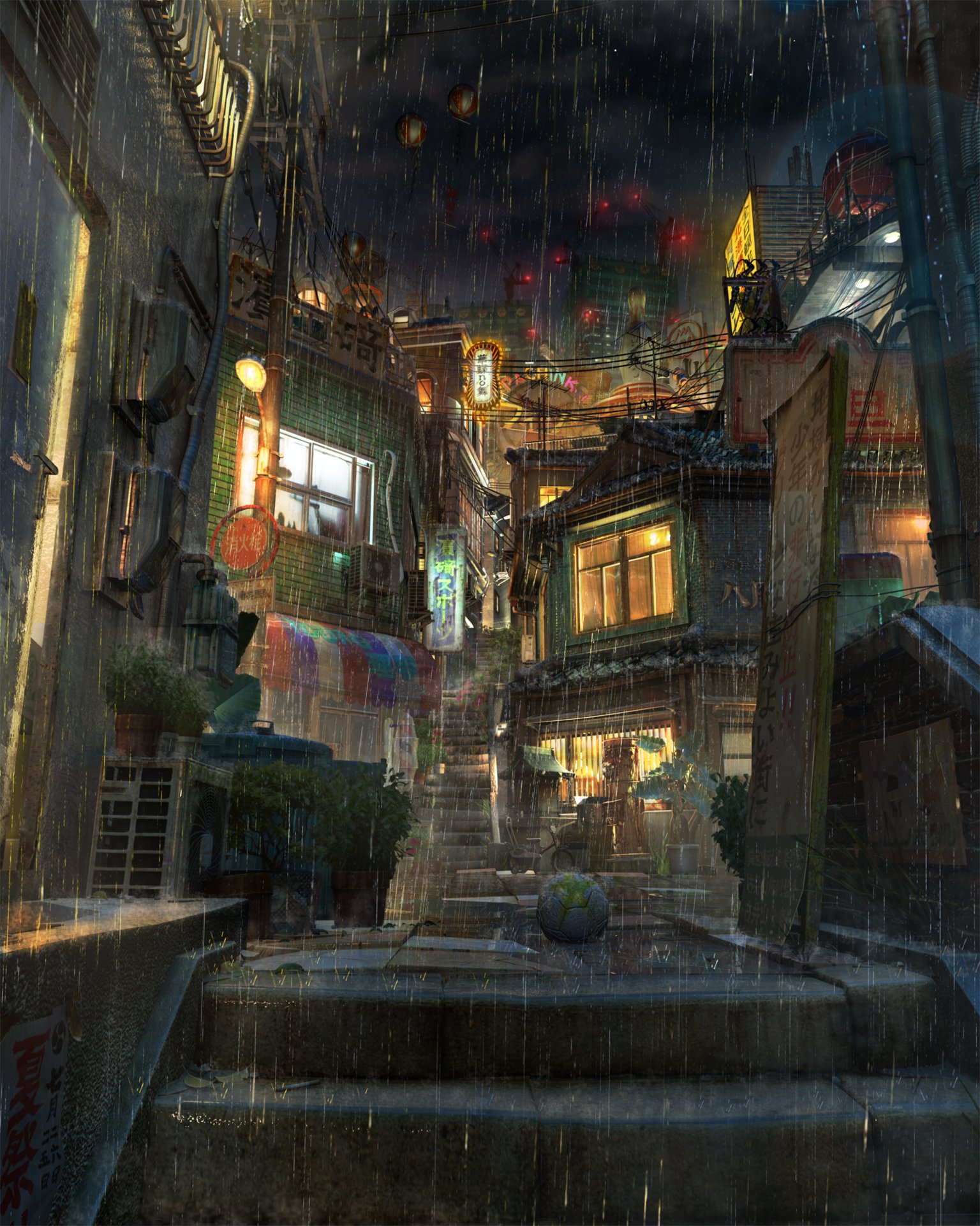 ArtStation - Old Town(Raining Night)