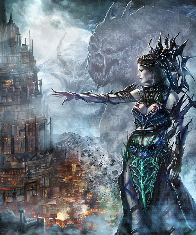 ArtStation - Lady with monsters