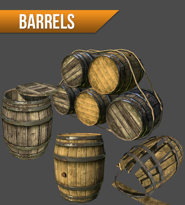 Marius M. - Wooden Barrels - Game Props
