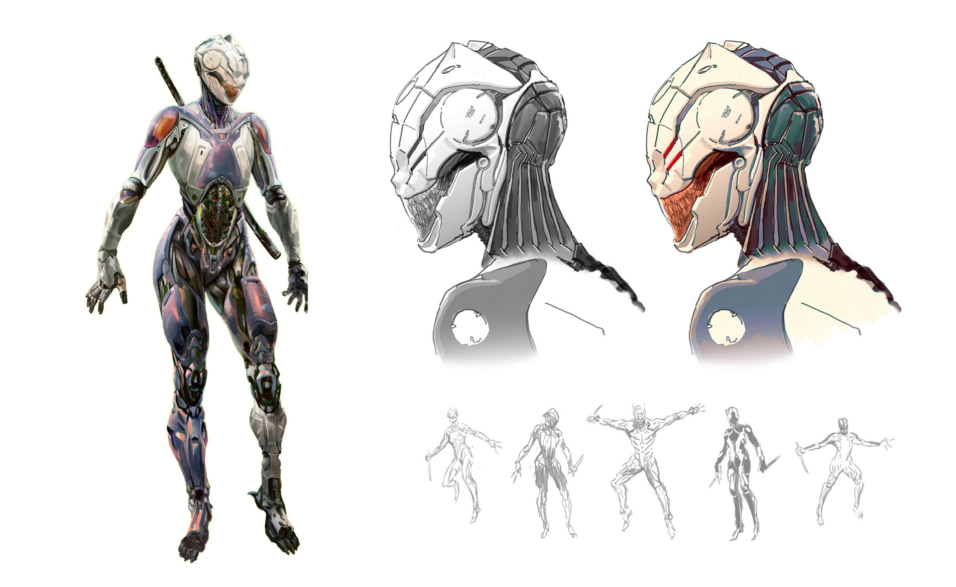 how to draw a cyborg ninja