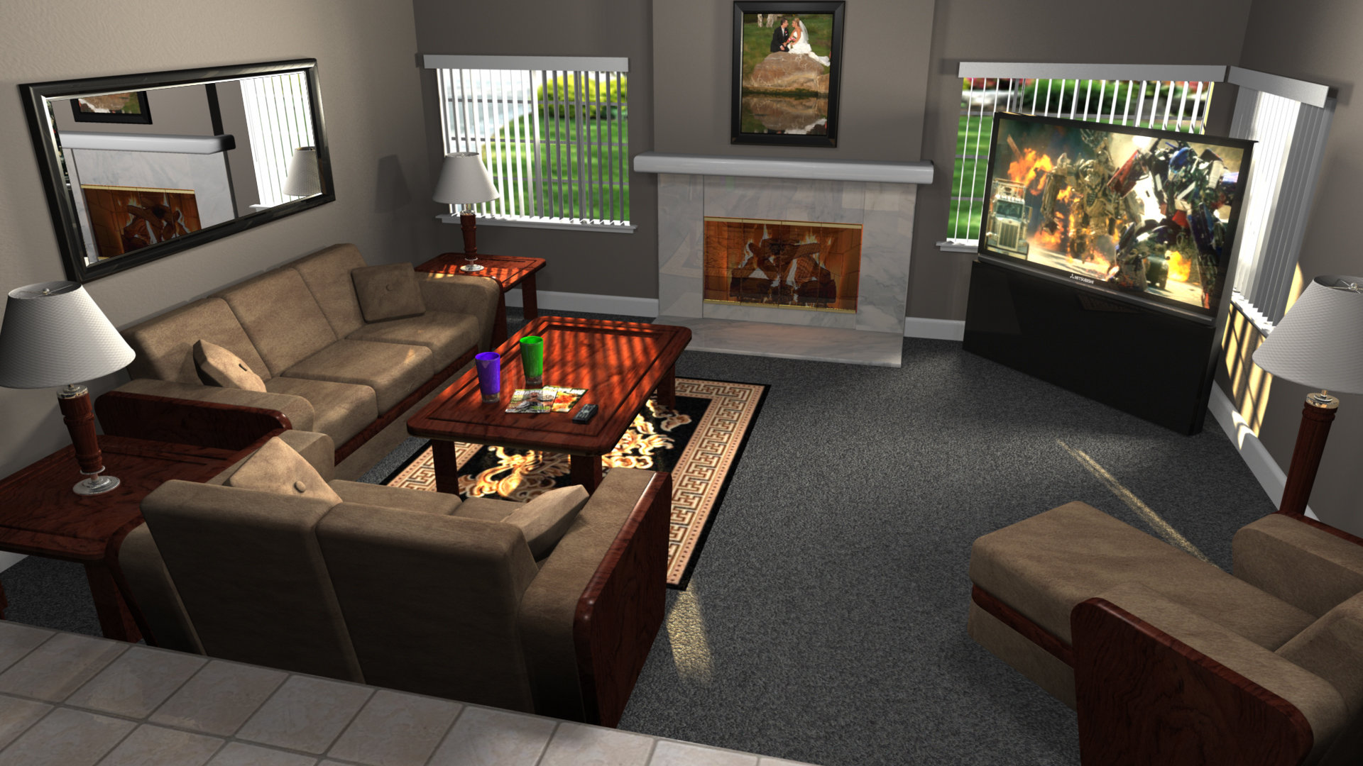 ArtStation - Living Room 2 Day - Maya Polygon Modeling (Gnomon School ...