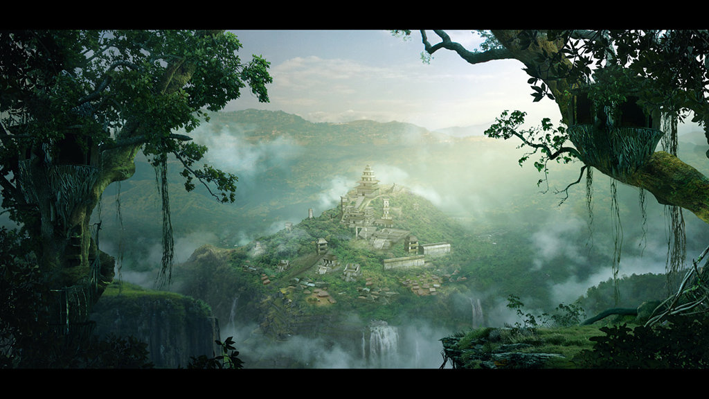 ArtStation - Ancient village in forest