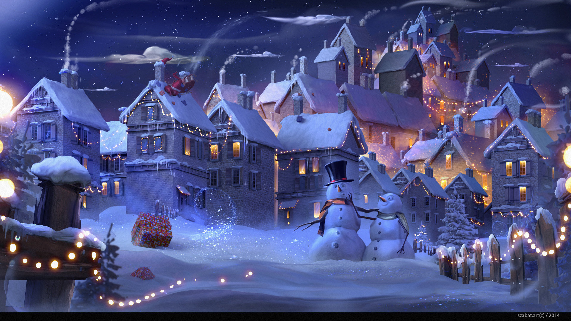 ArtStation - Christmas time-snow man trip