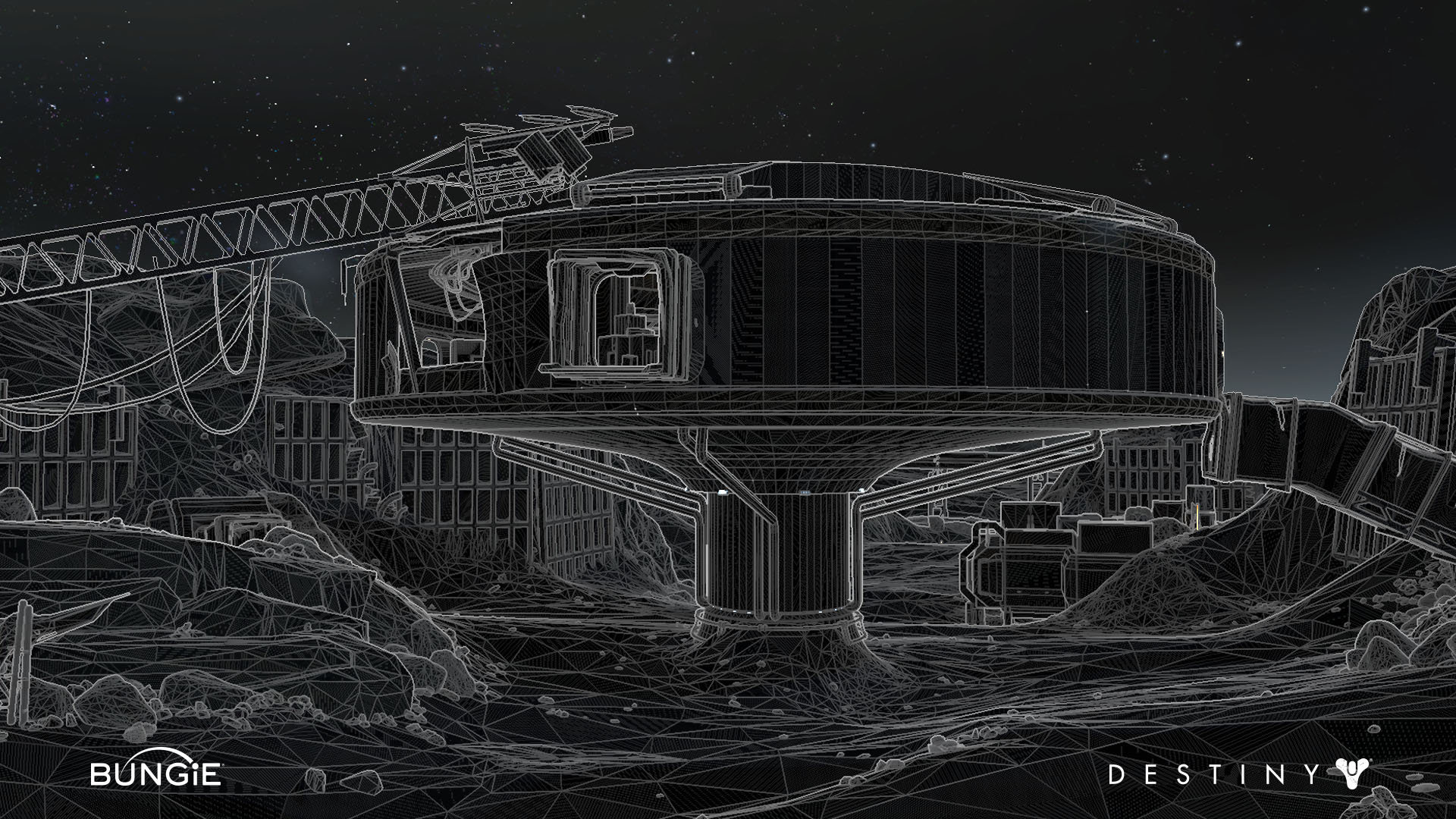 Sid Moye - Bungie Studio - Destiny - Moon - Mushroom Building