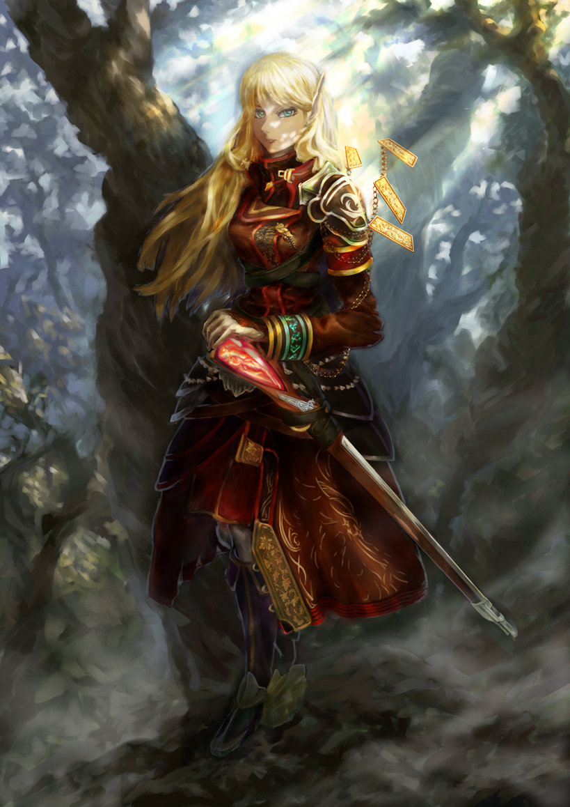 ArtStation - Elf ranger in forest