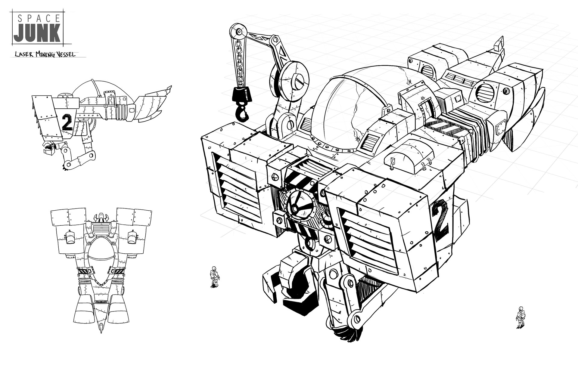 ArtStation - Space Junk: Laser Mining Vessel