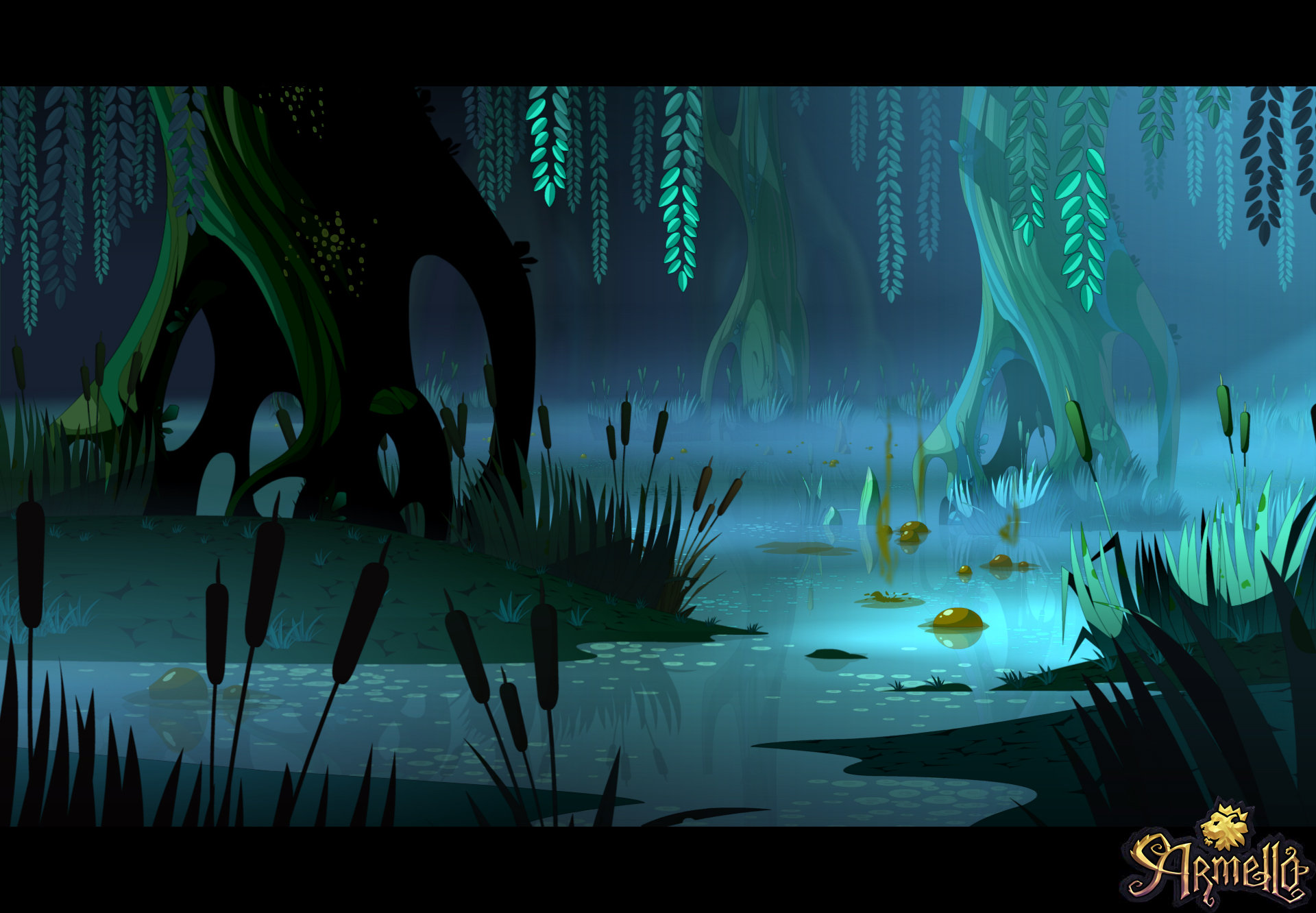 ArtStation - Armello Swamp by night