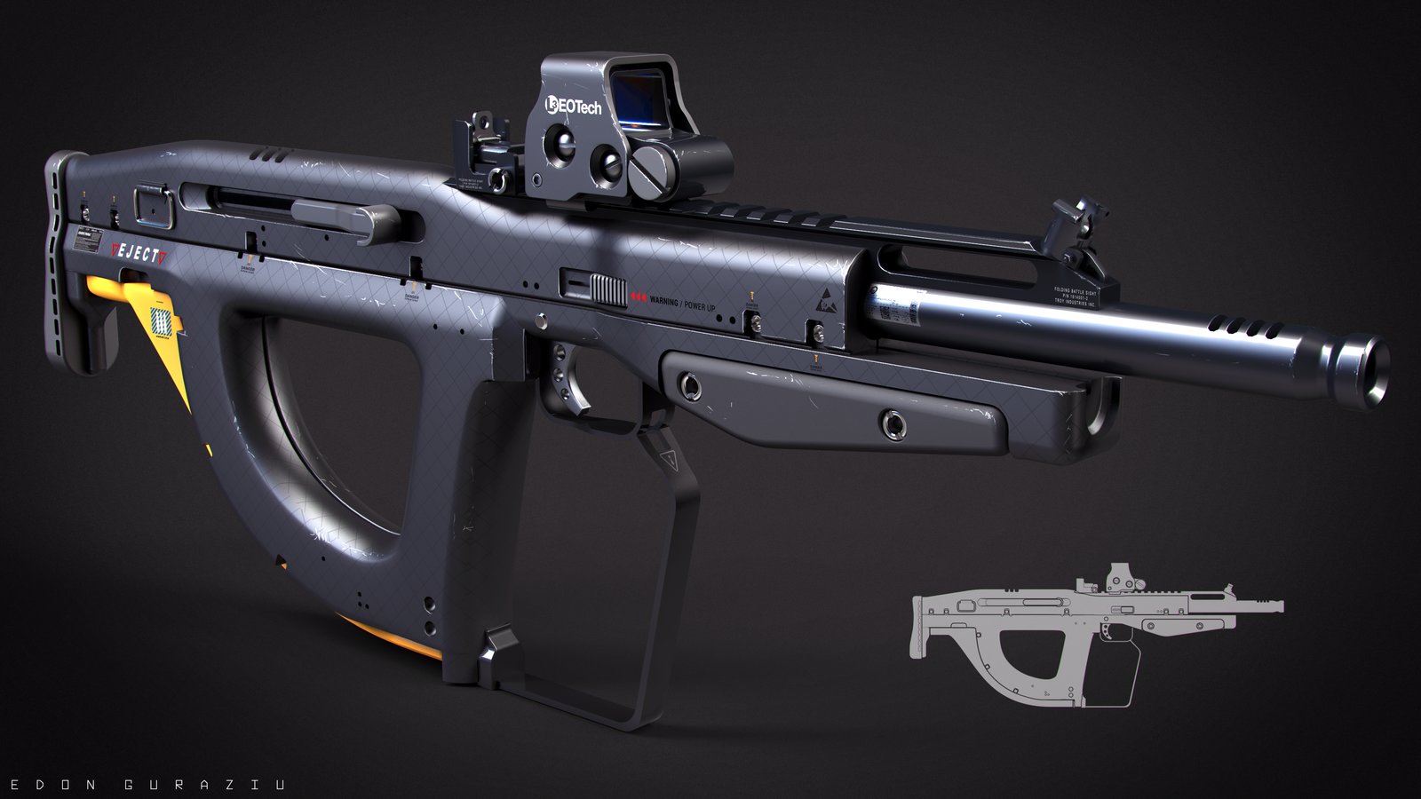 Edon Guraziu - Future Bullpup Weapon - Design