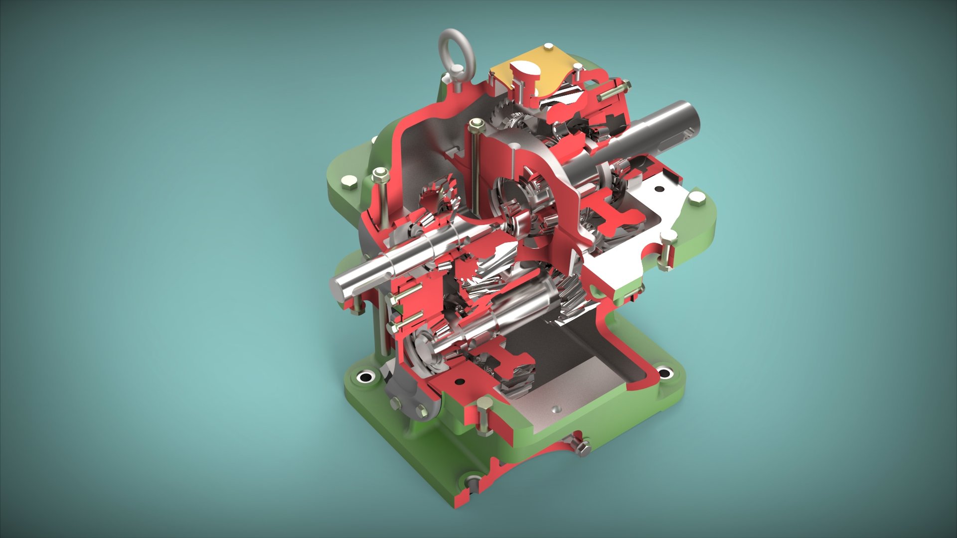 ArtStation - Two-stage cylindrical coaxial reductor 1