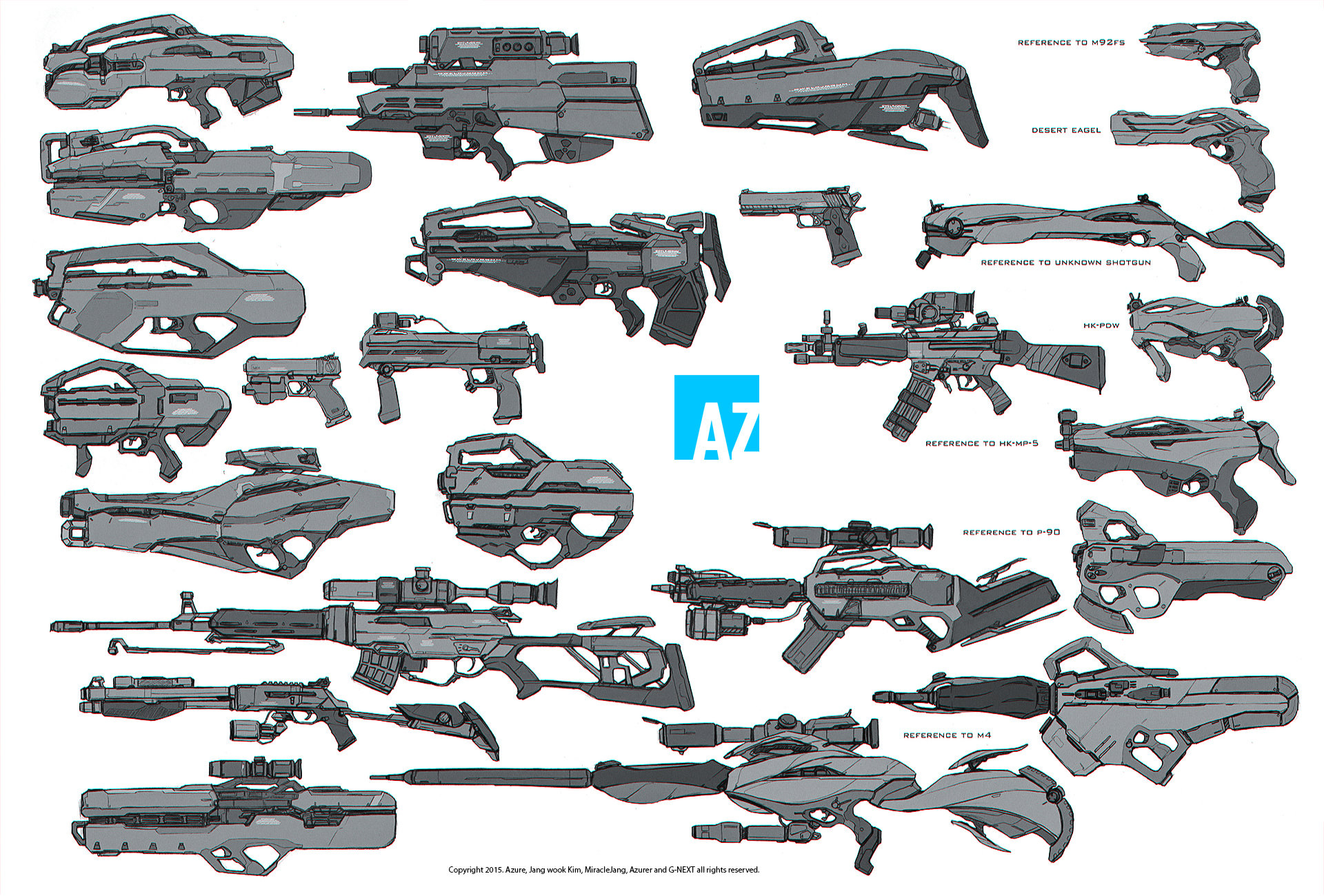 how to draw future gun