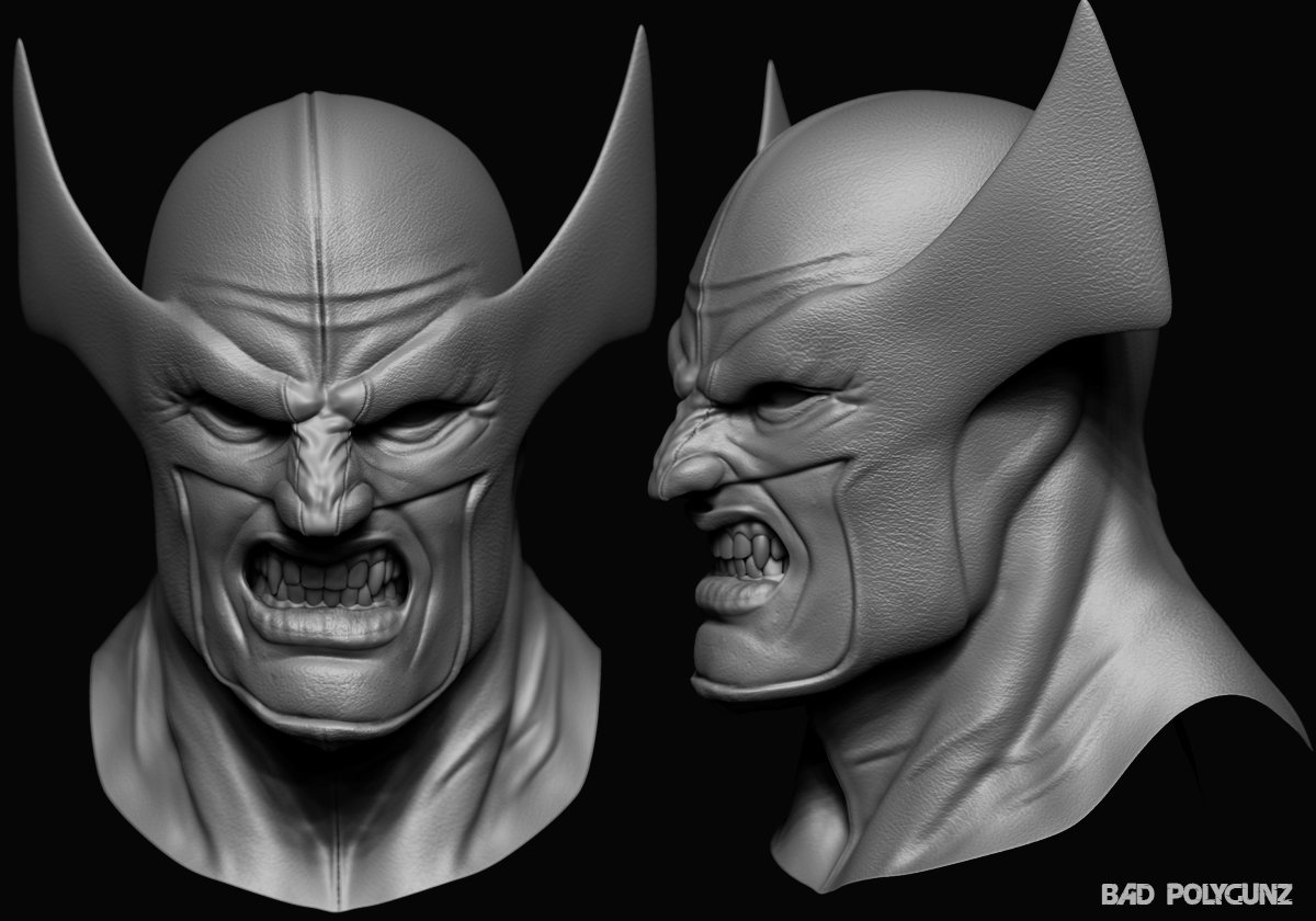 ArtStation - Wolverine head sculpt comic
