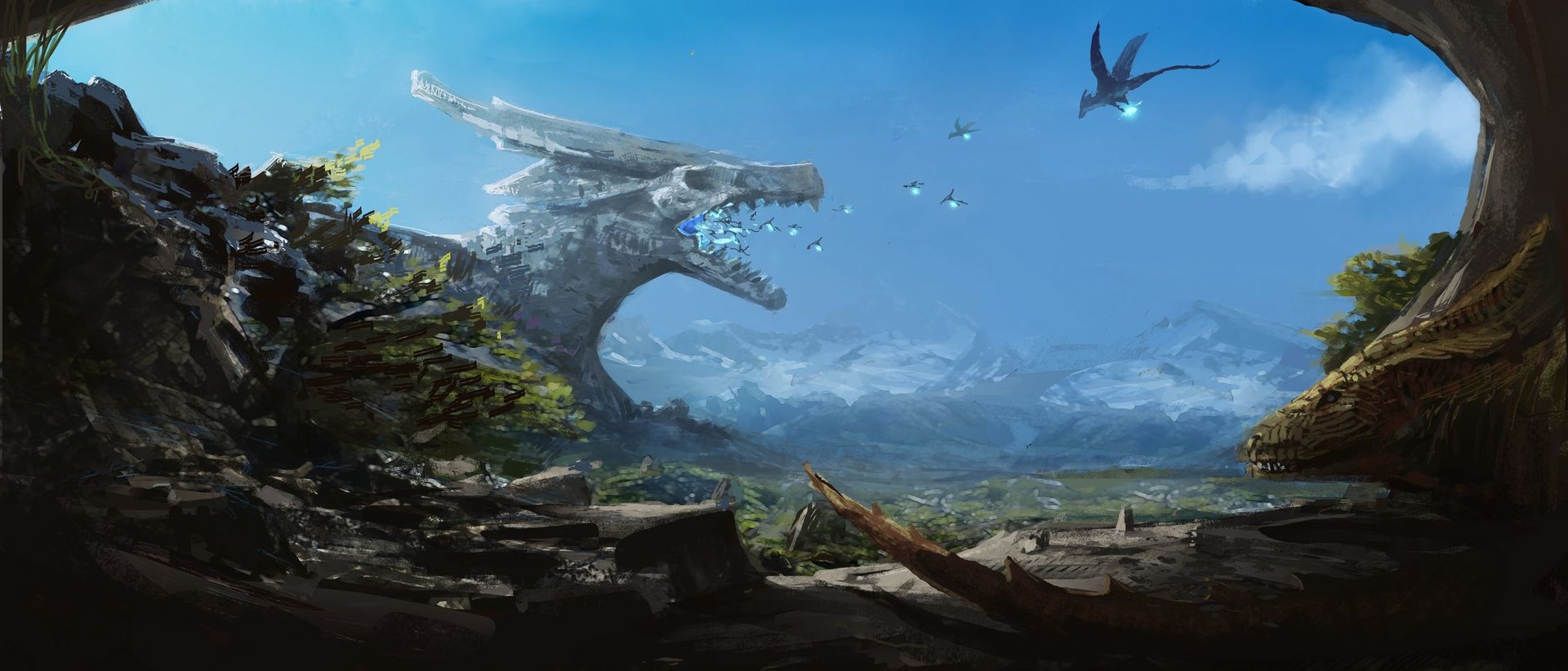 ArtStation - Dragon rock